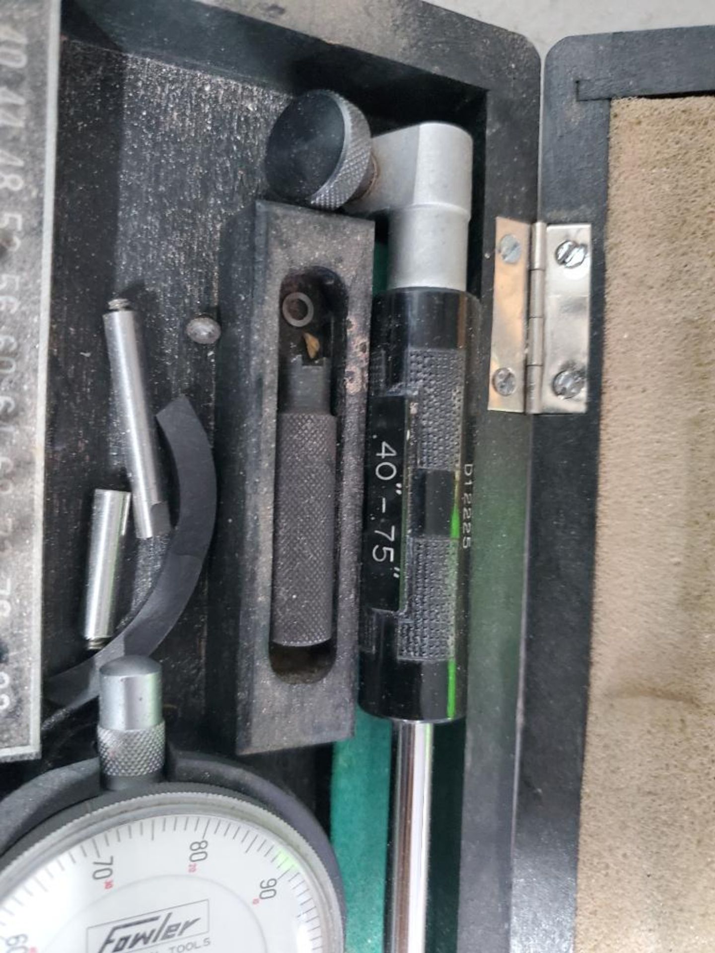 Assorted shim feeler gauges and Enco indicator.