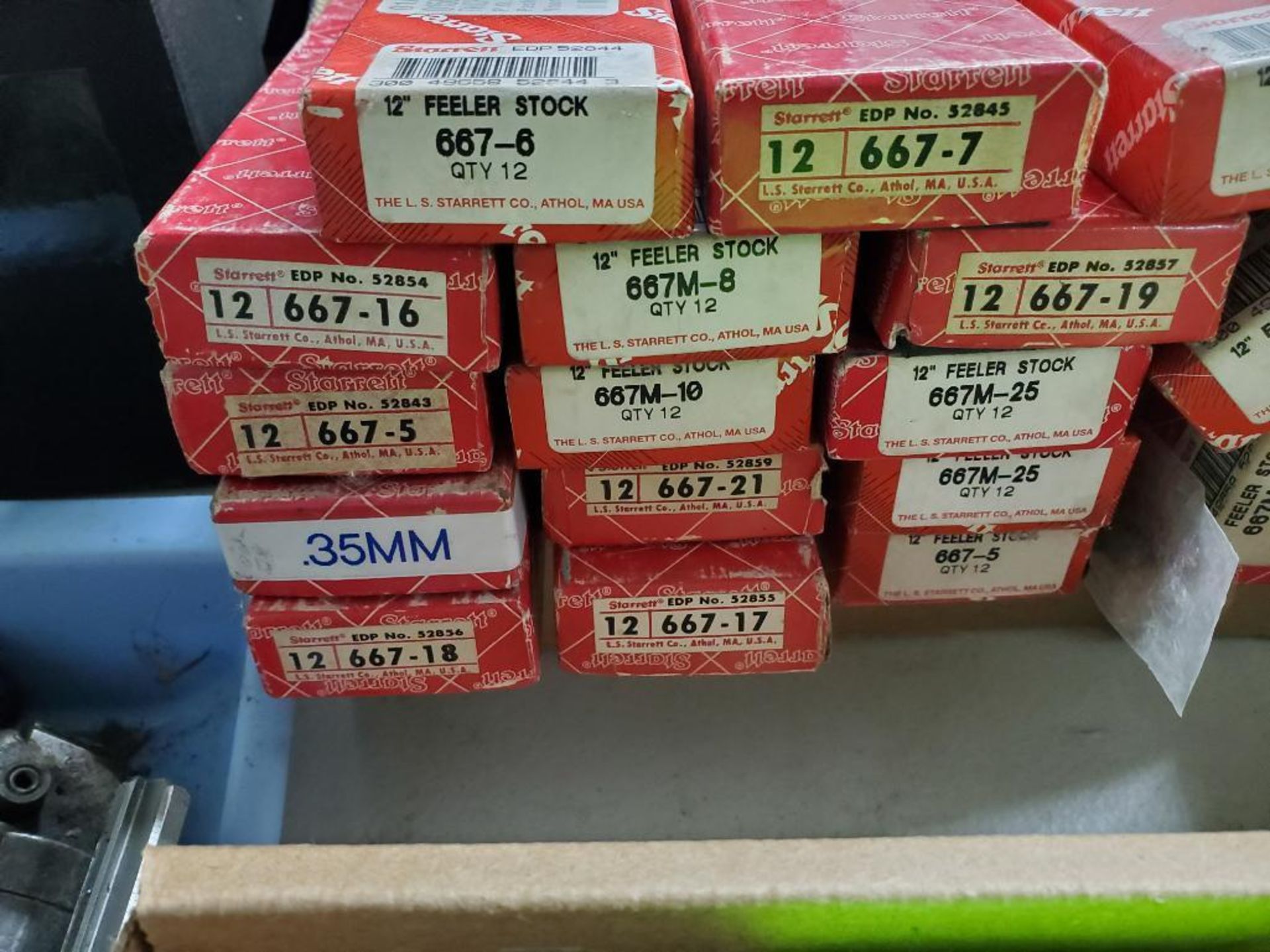 Large assortment of Starrett shim feeler stock. For a $15 fee this lot ...