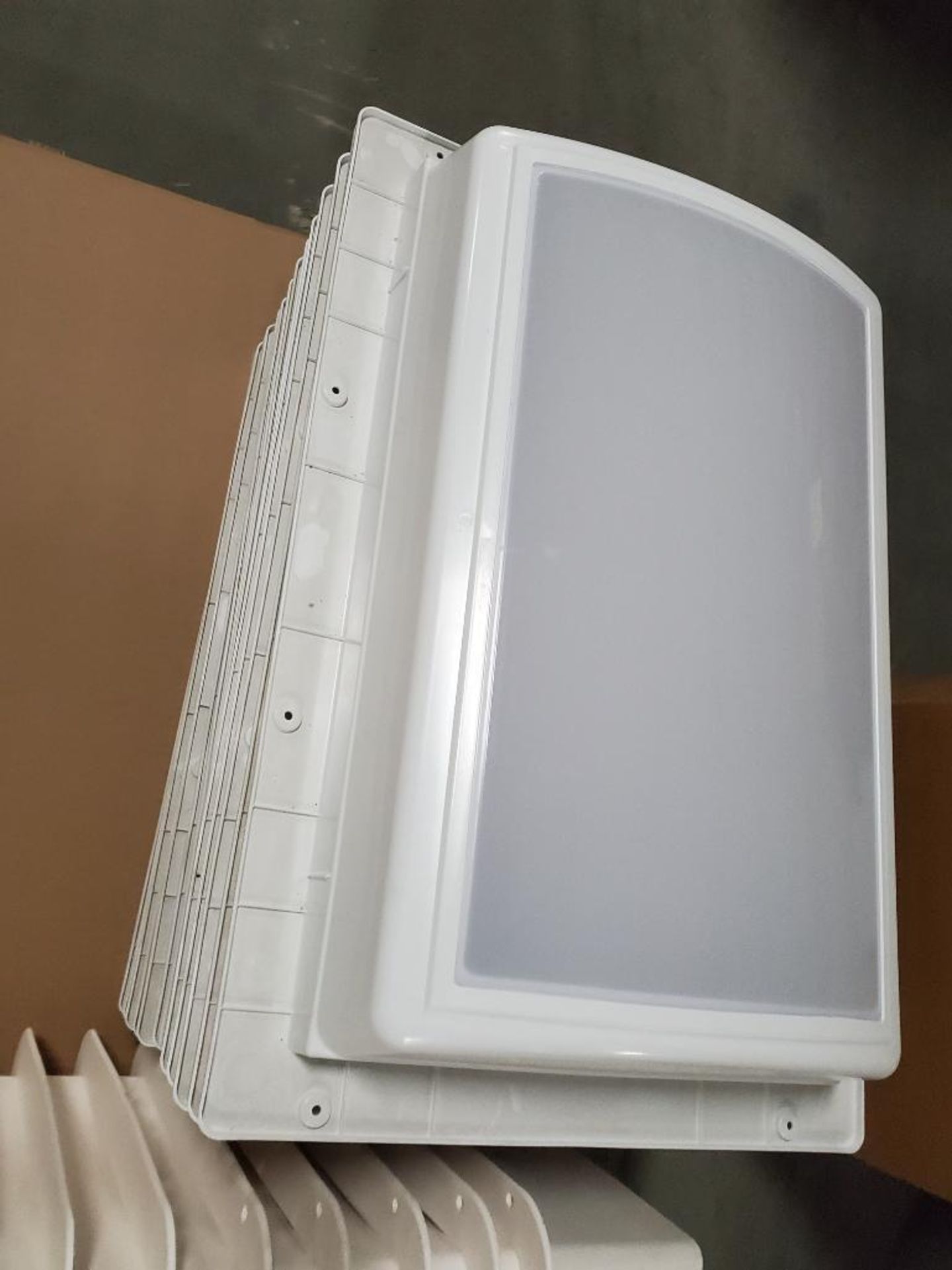 Assorted skylights and plastic covers.