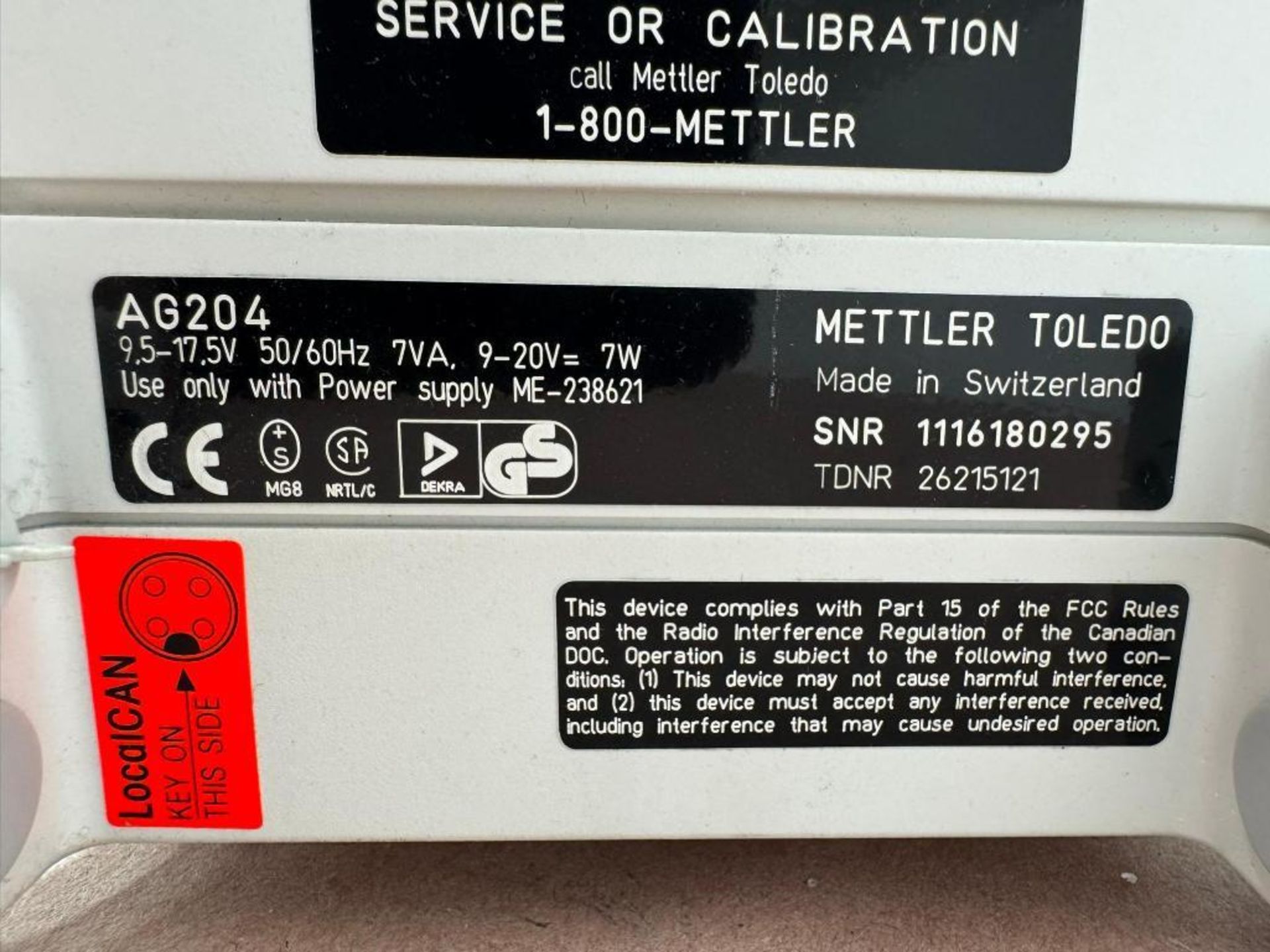 Lot Consisting Of: (1) Mettler Toledo ME204 Analytical Balance, Serial ...