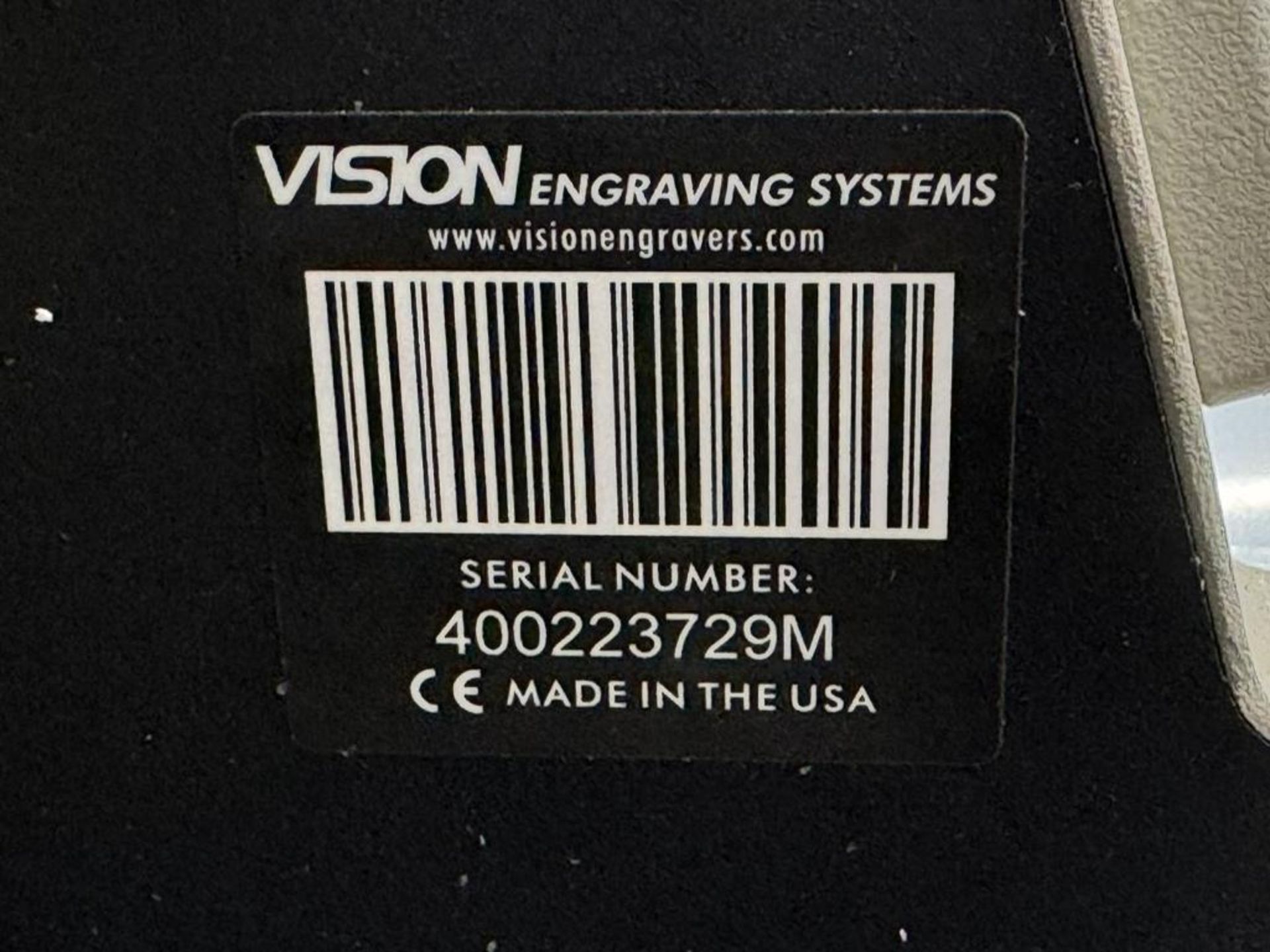 Vision Engraving Systems Engraving Machine, Serial# 400223729M.