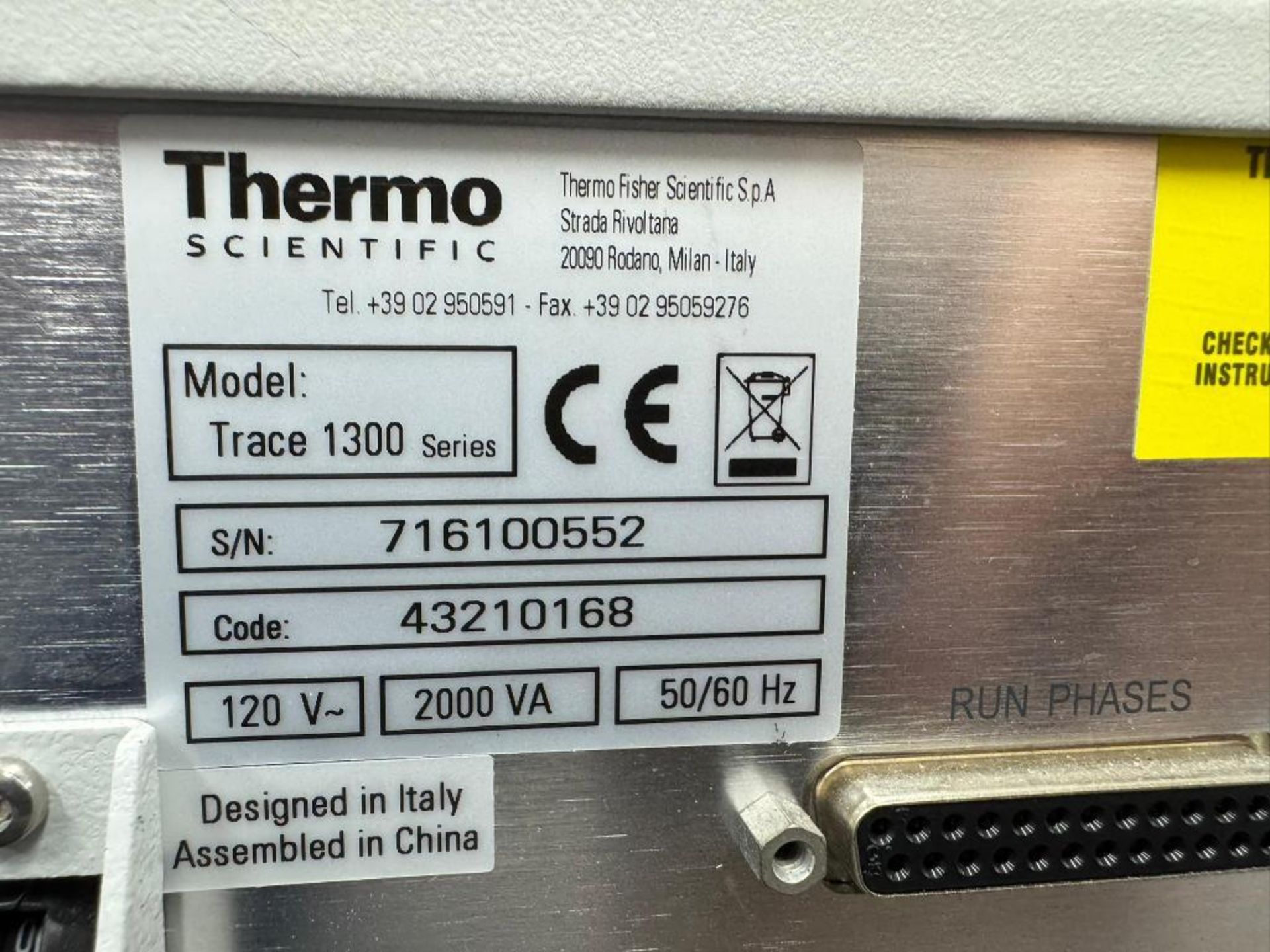 Thermo Scientific Trace 1310 Gas Chromatograph, Serial# 716100552. With ...
