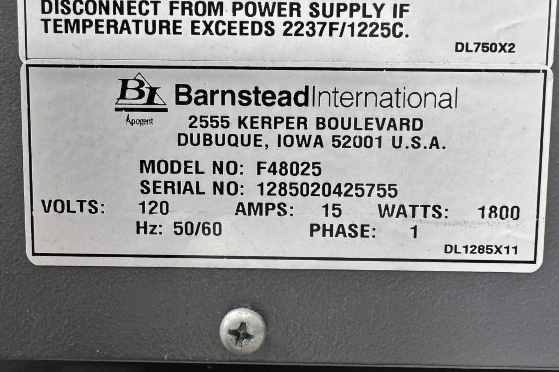 Lot Consisting Of: (1) Barnstead Thermolyne 48000 furnace, (1) Branson ...