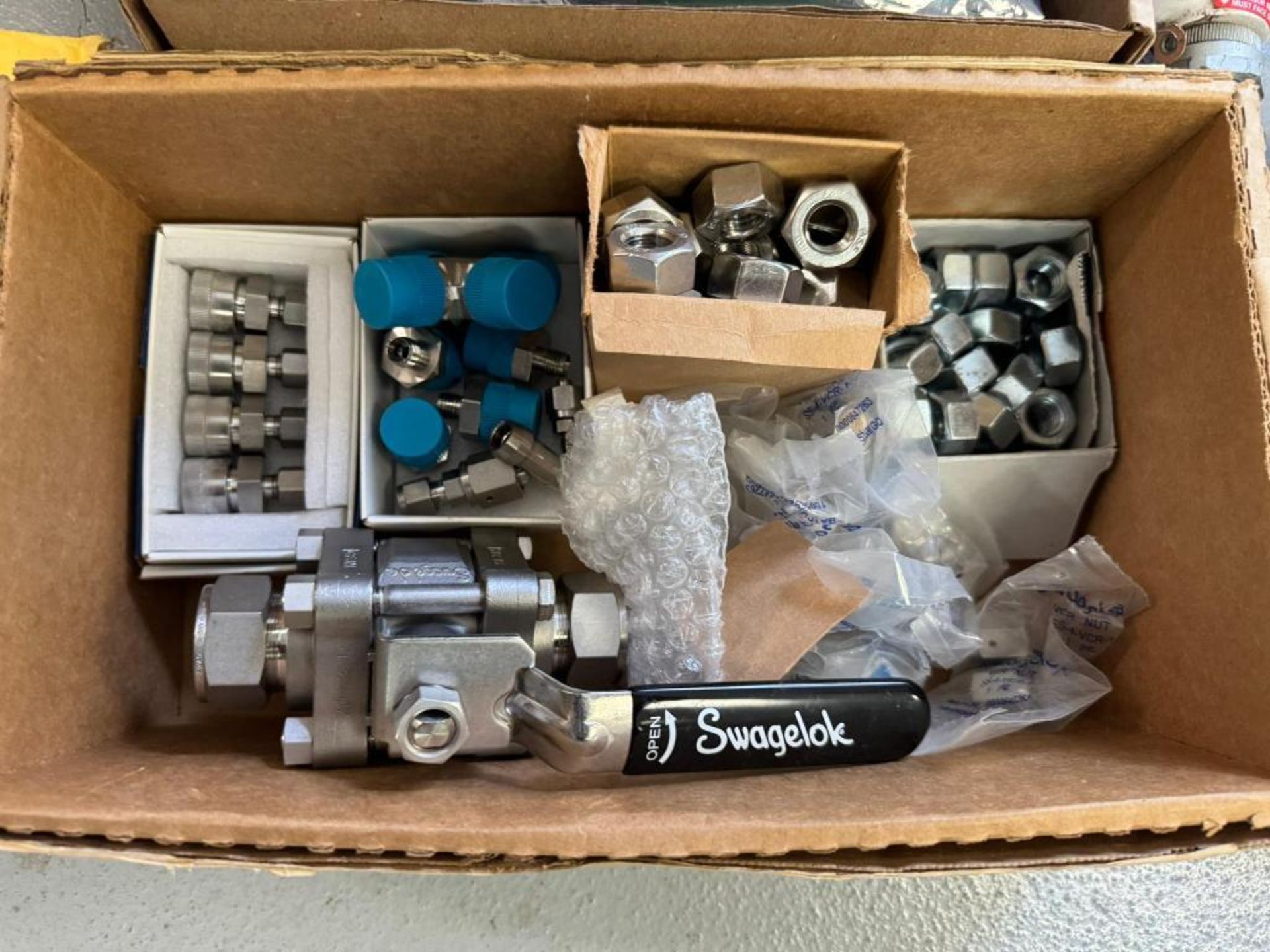 Lot Consisting of: Assorted Swagelok Parts, (5) Gauges, (1) Air Systems ...