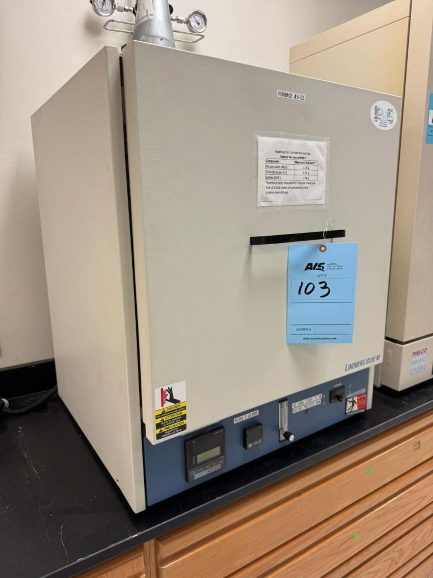 Lindberg Blue M Box Furnace, Model BF51842PBFMC-1, Serial# Z04Y-512138-ZY.