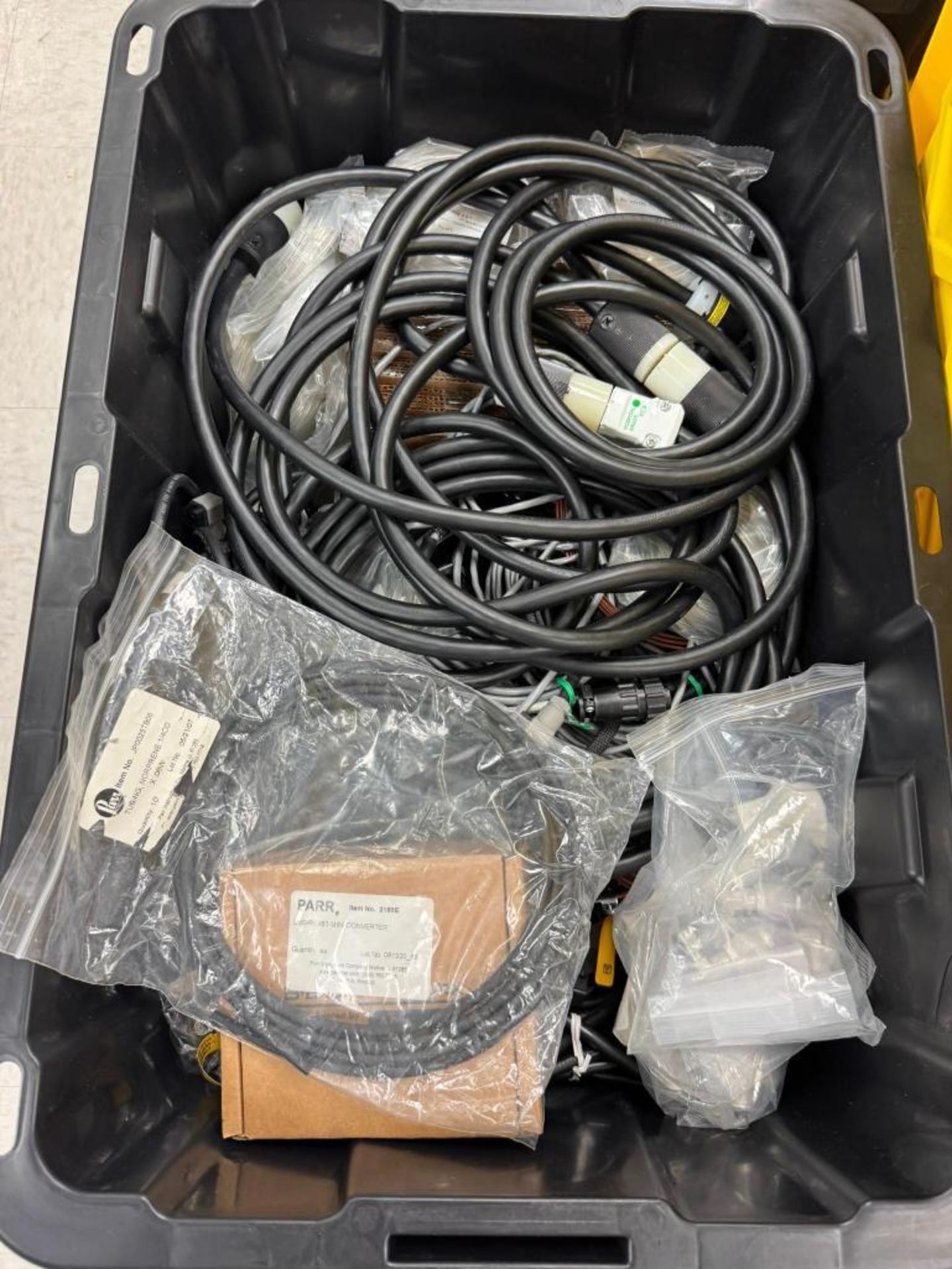 Lot Of Assorted Parr Parts. With (4) bins of stirrers, baskets, filter ...