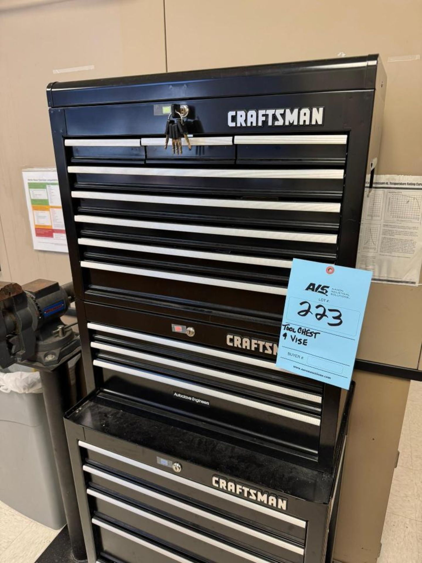 Lot of: (1) Craftsmen Triple Stack 16-Drawer Portable Tool Storage ...