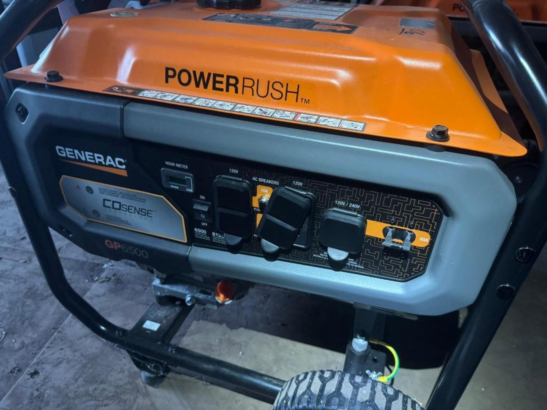 Generac Power Rush GP6500 Portable Generator, Model# G0076802, Serial ...