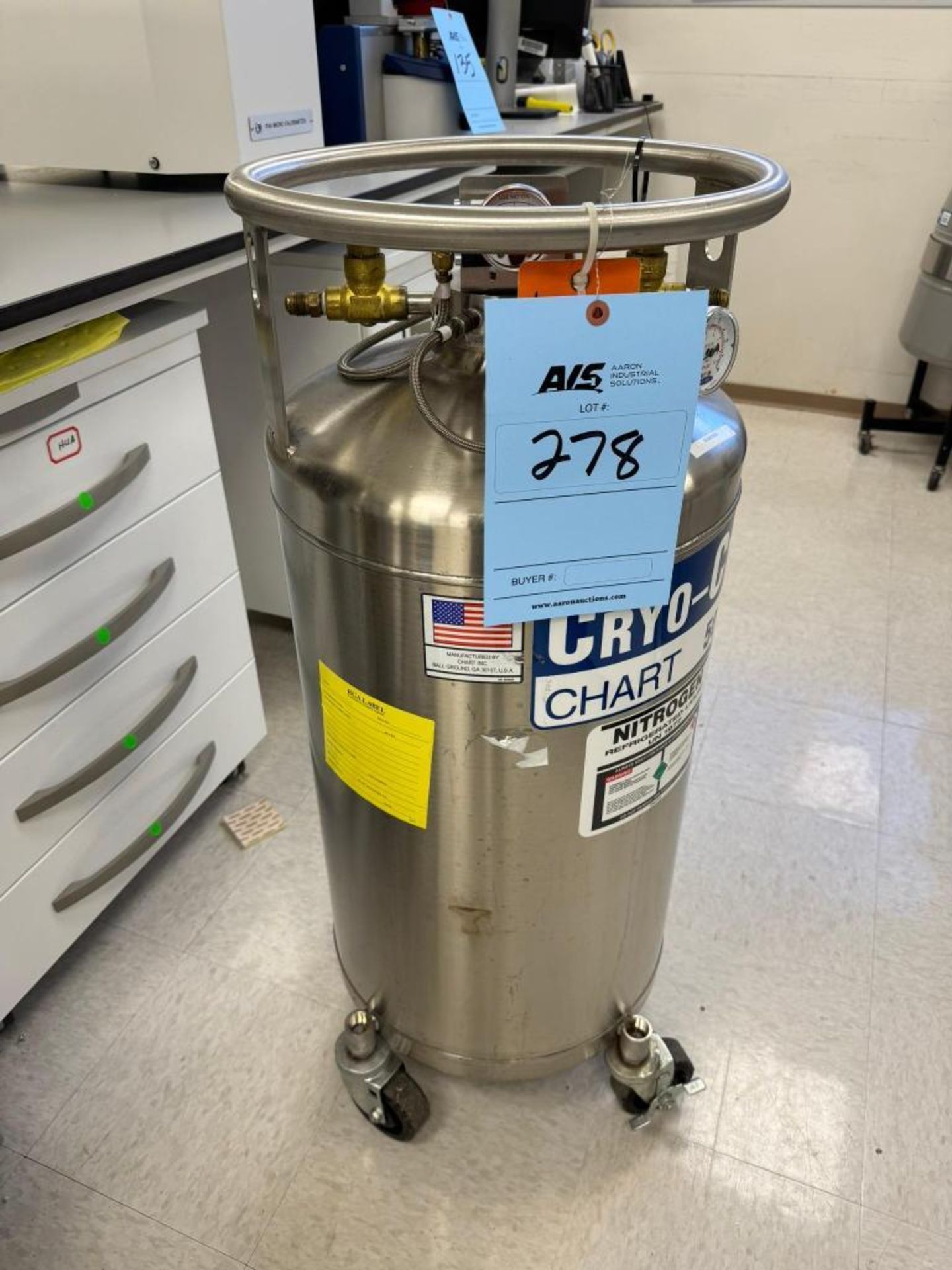 Chart Cryo-Cyl 50 LP Liquid Nitrogen Stainless Steel Portable Storage Tank.