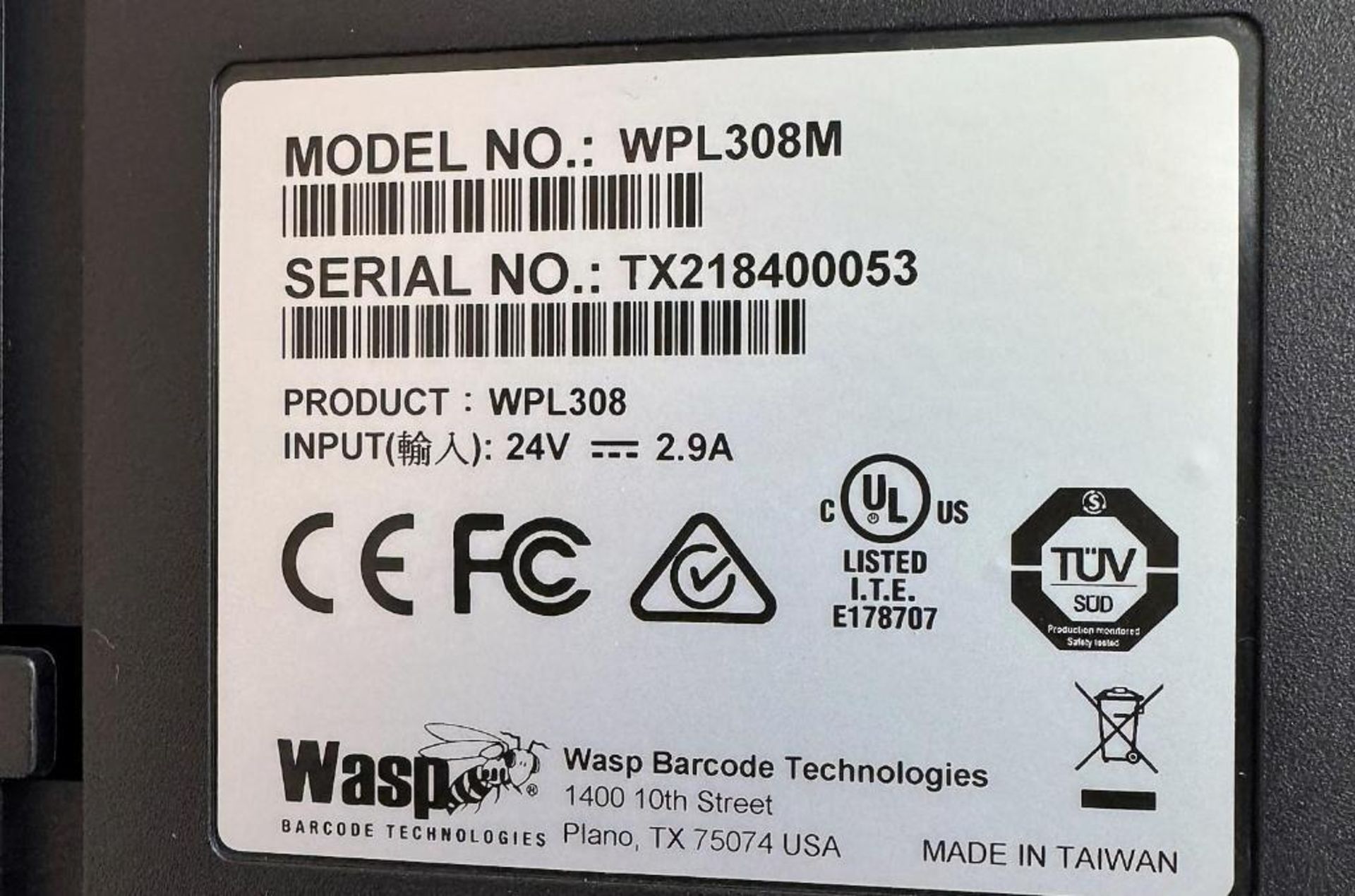 Lot Consisting Of: (5) Zebra printers, (1) Wasp printer, (1) Brothers ...