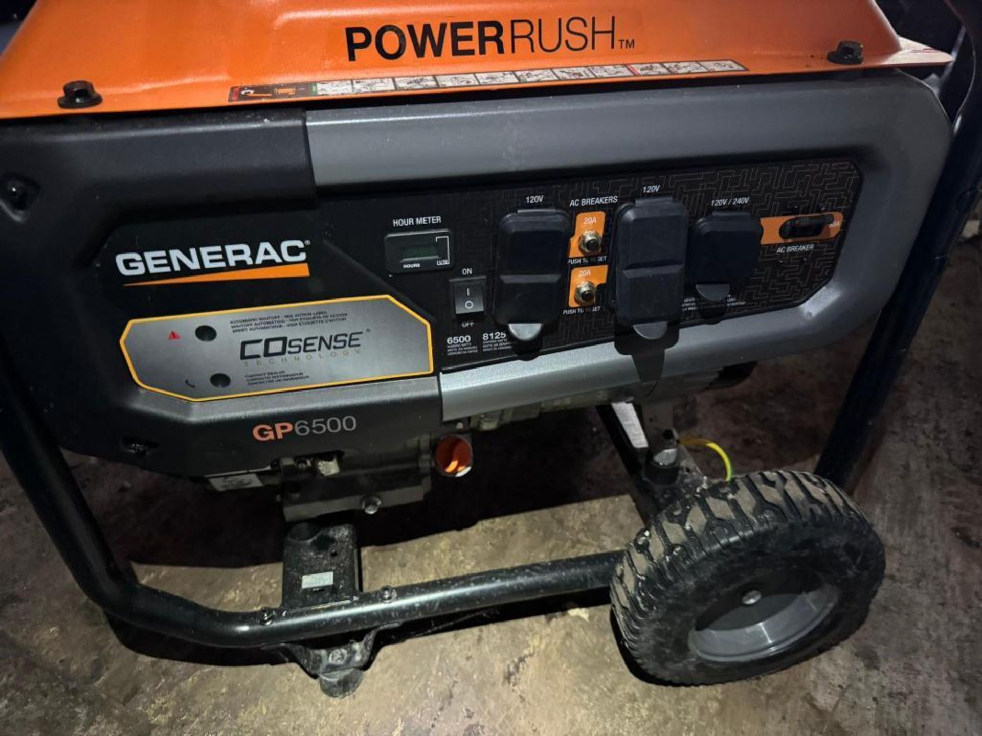 Generac Power Rush GP6500 Portable Generator, Model# G0076802, Serial ...