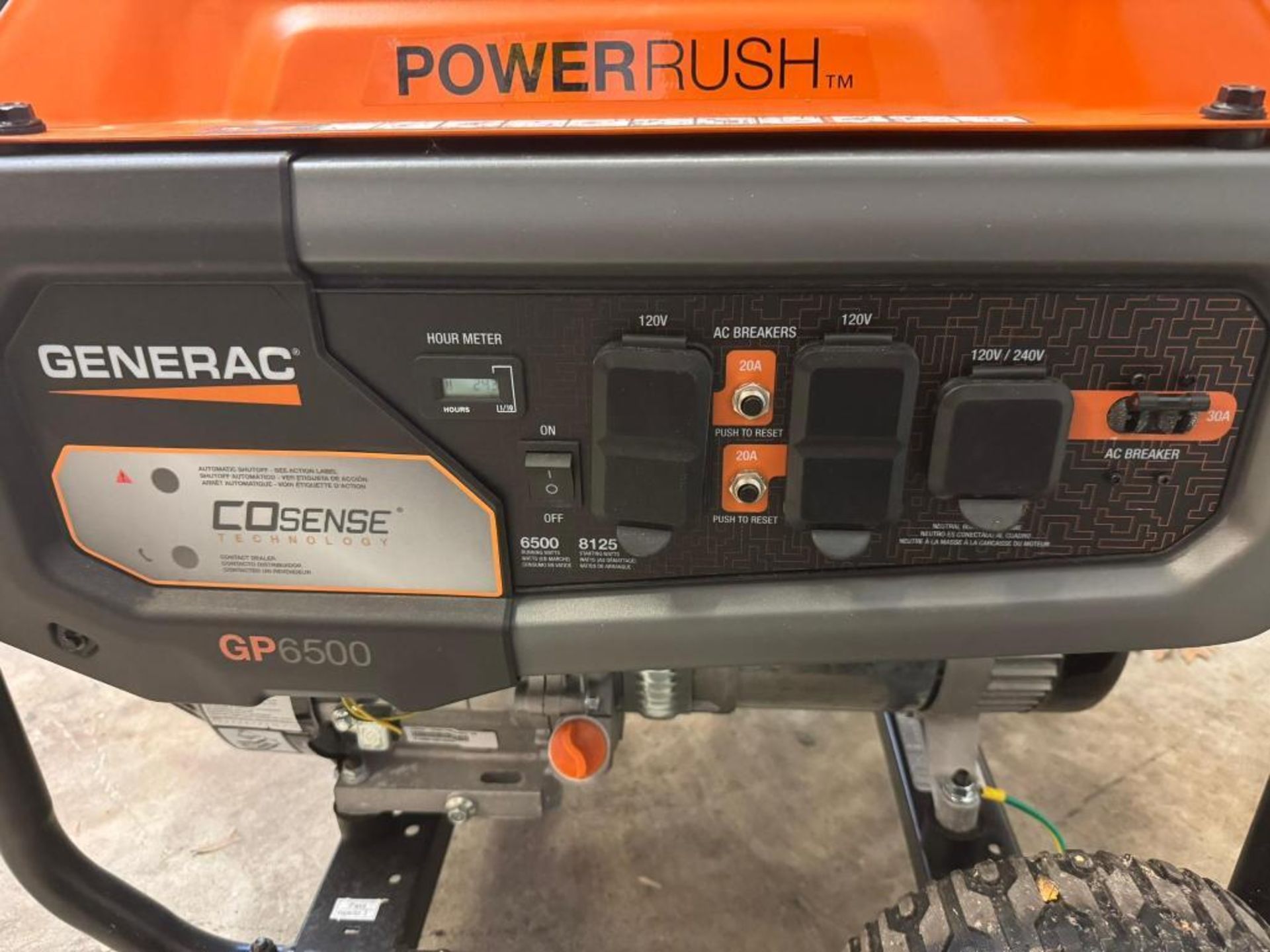 Generac Power Rush GP6500 Portable Generator, Model# G0076802, Serial ...