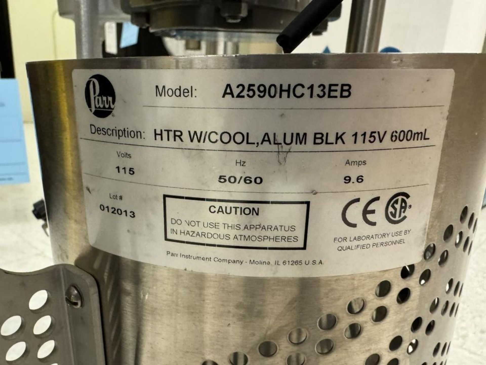 Parr Instruments Series 4568 Mini Bench Top Reactor, Serial# 4560-1211 ...