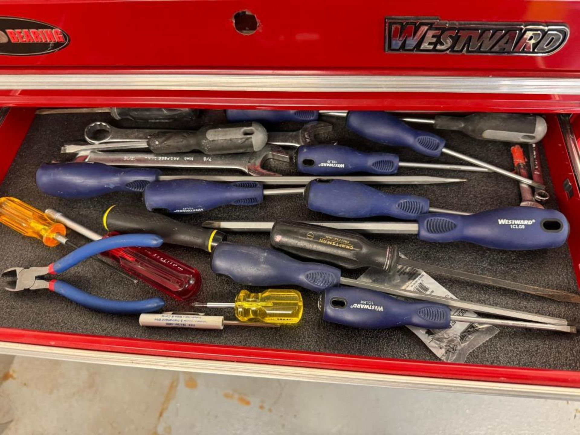 Lot consisting of: (1) Westward Top Tool Chest, (1) Metal Utility Cart ...