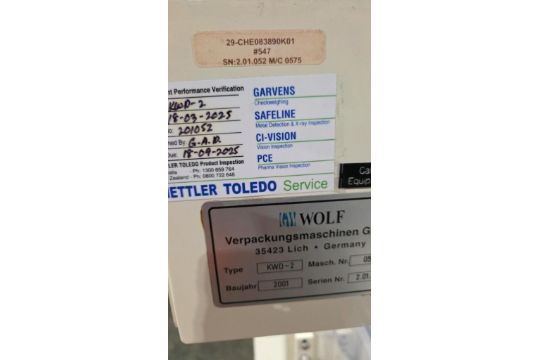 Wolf KWD-2 Industrial Checkweigher, Serial No. 2.01.052, 2001