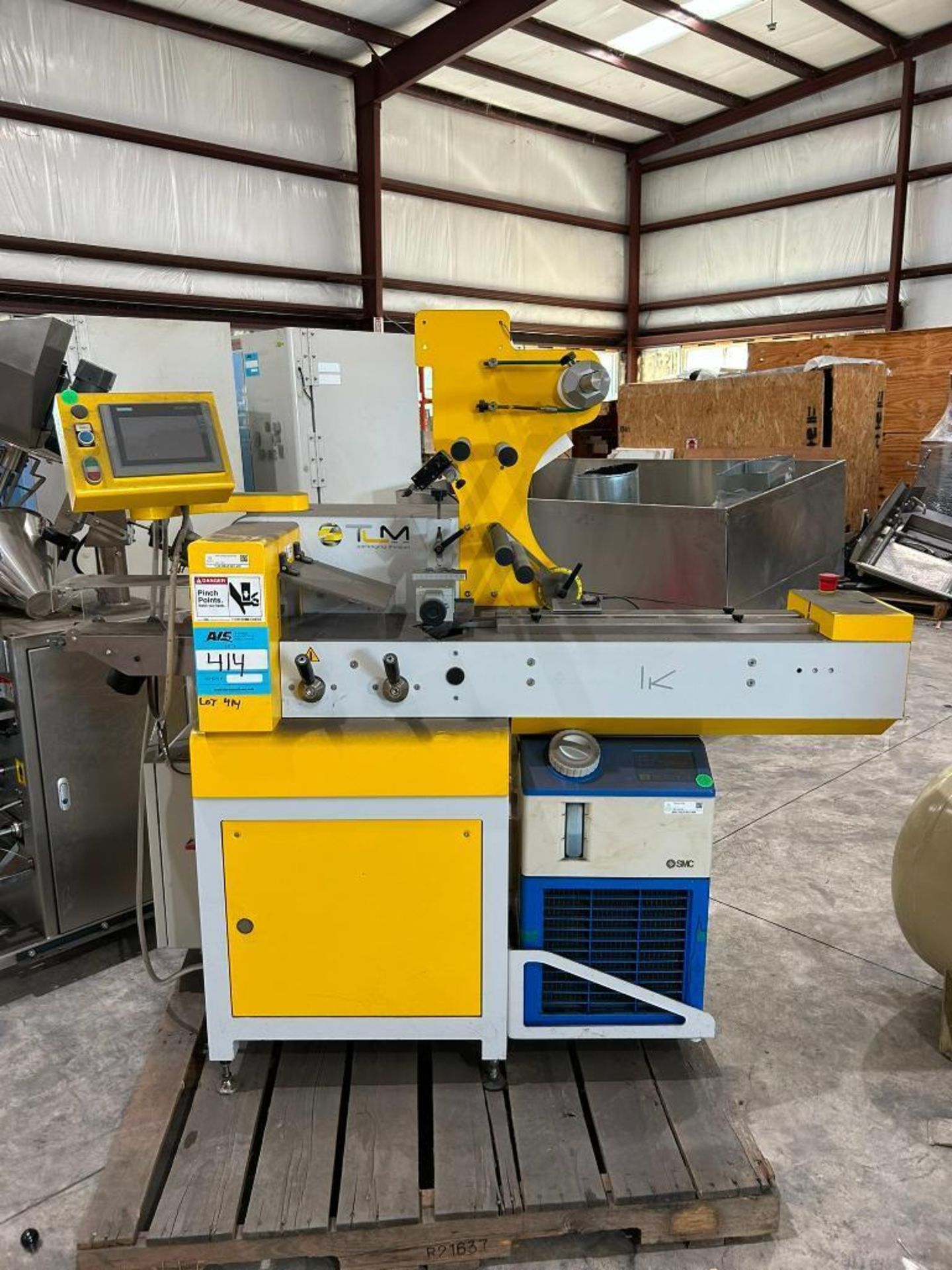 TLM Flow Wrapping Machine, Model # Wiki, Serial # 1377. With SMC Thermo ...