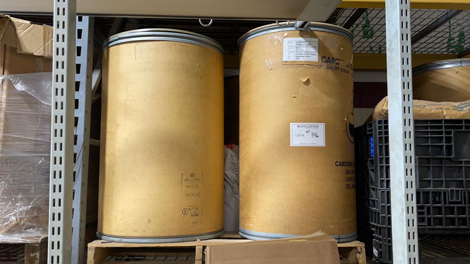 Plastic Resin & Material: Various Gaylords Bins and Barrels of Resin ...