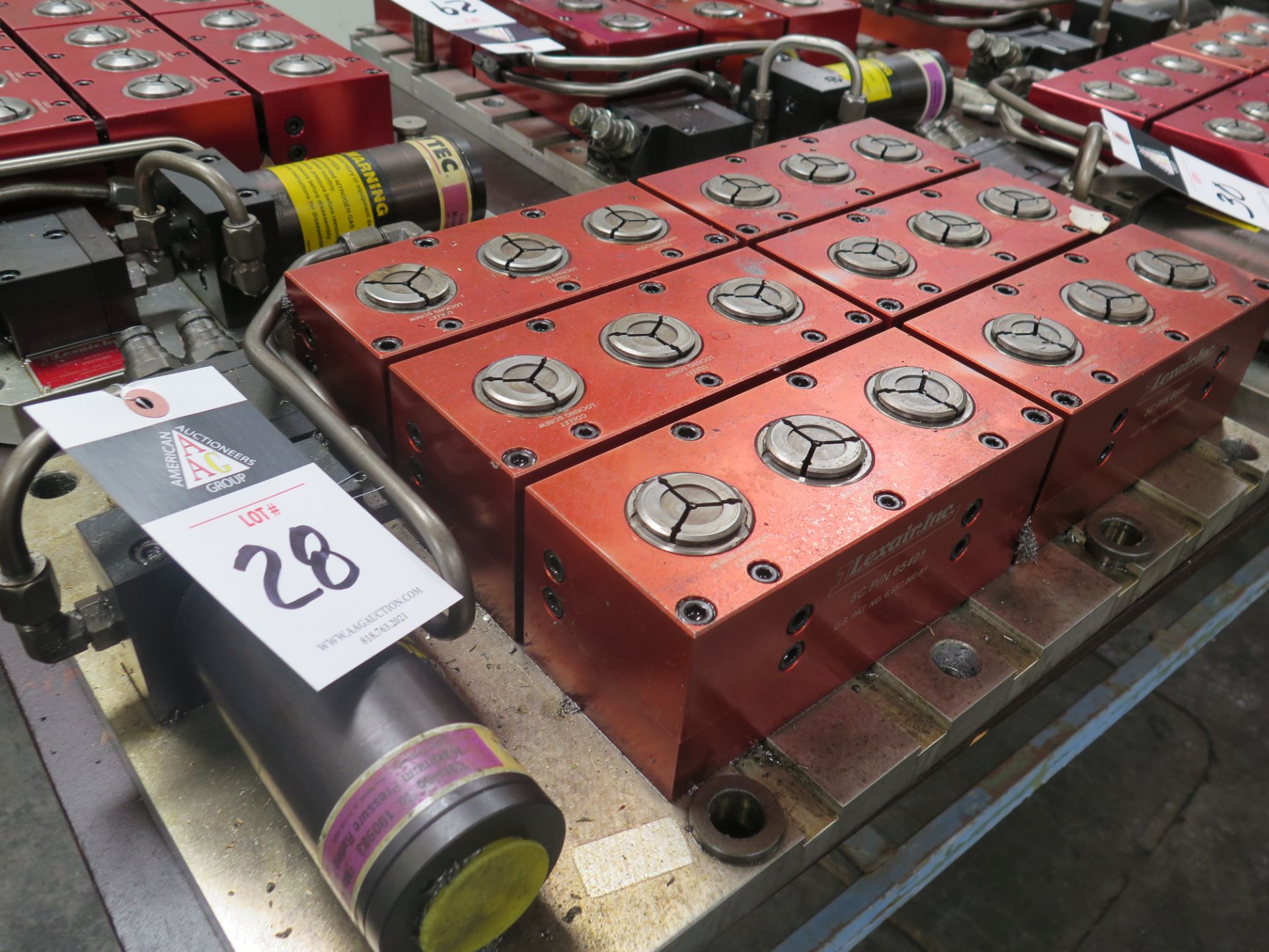 Lexair Inc. 5C Collet Hydraulic Work Holding Station w/ (6) 3-Station ...