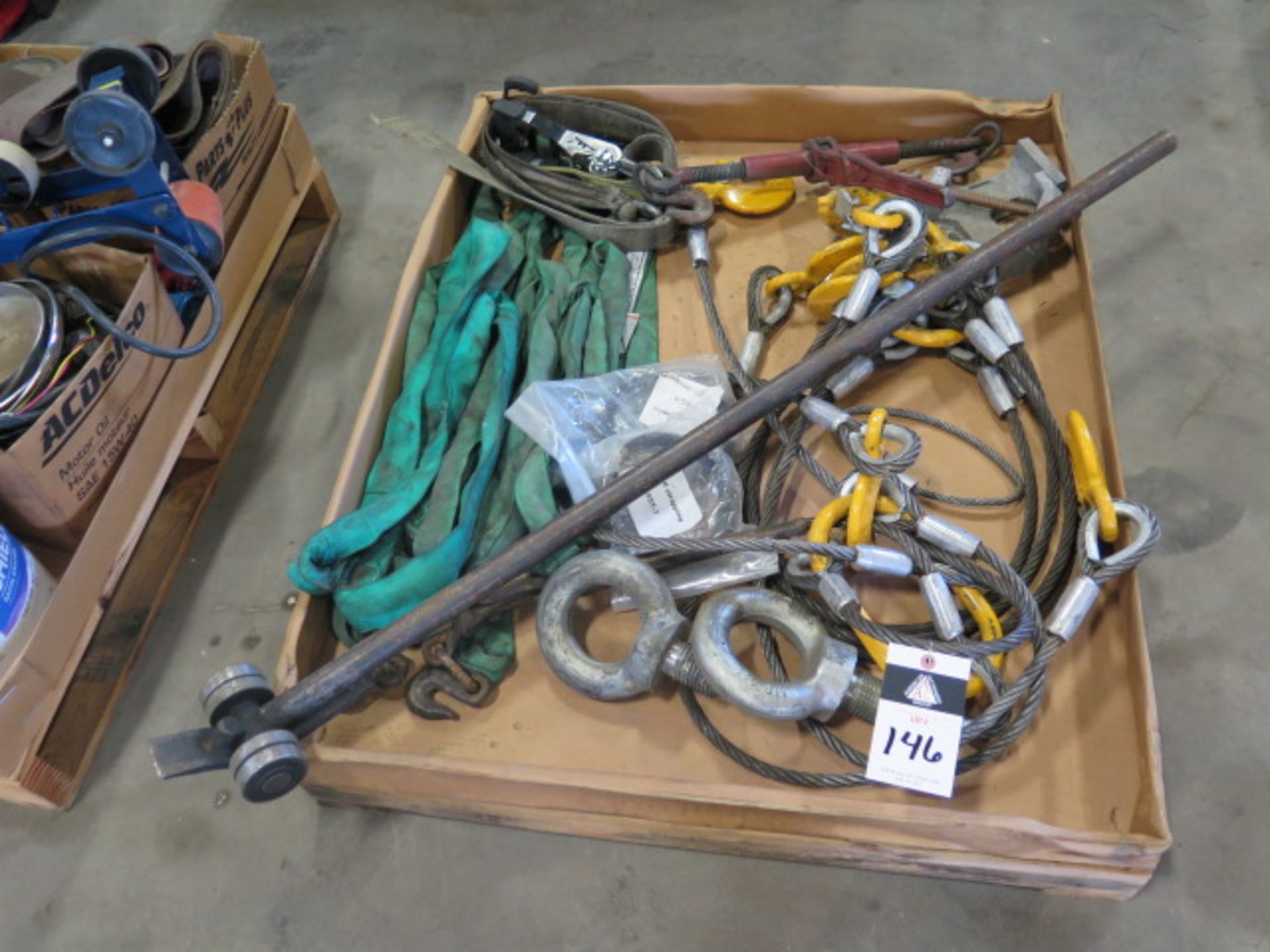 Slings, Johnson Bar and Tie-Downs (SOLD AS-IS - NO WARRANTY)