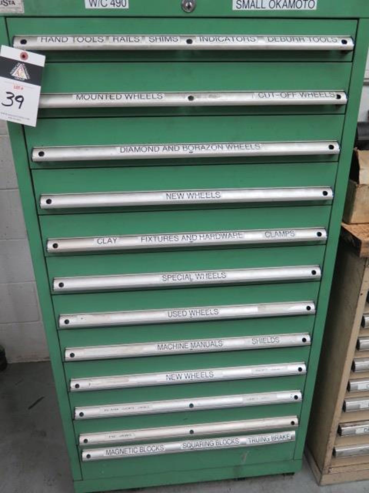 Lista 12-Drawer Tooling Cabinet w/ Grinding Wheels and Acces (SOLD AS ...
