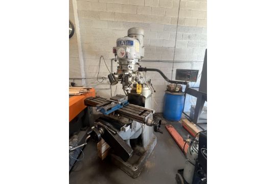 SHARP VERTICAL MILL W/YHSINO DRO & KURT 6" MILL VISE