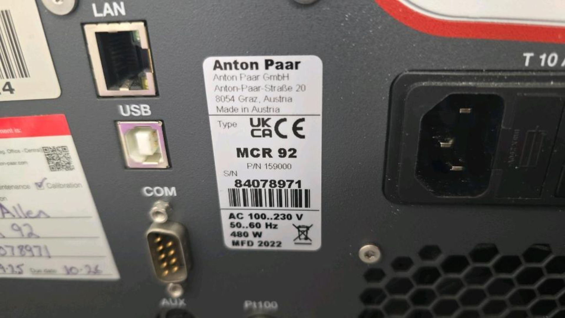 2022 Anton Paar MCR 92 Rheometer; -High Accurate Air Bearing Motor for ...