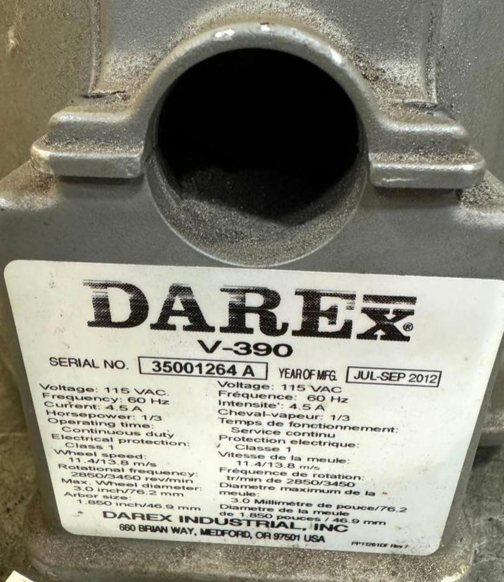 Loading Fee: $10 Darex #V390 Drill Sharpener S/N 35001264A New: 2012