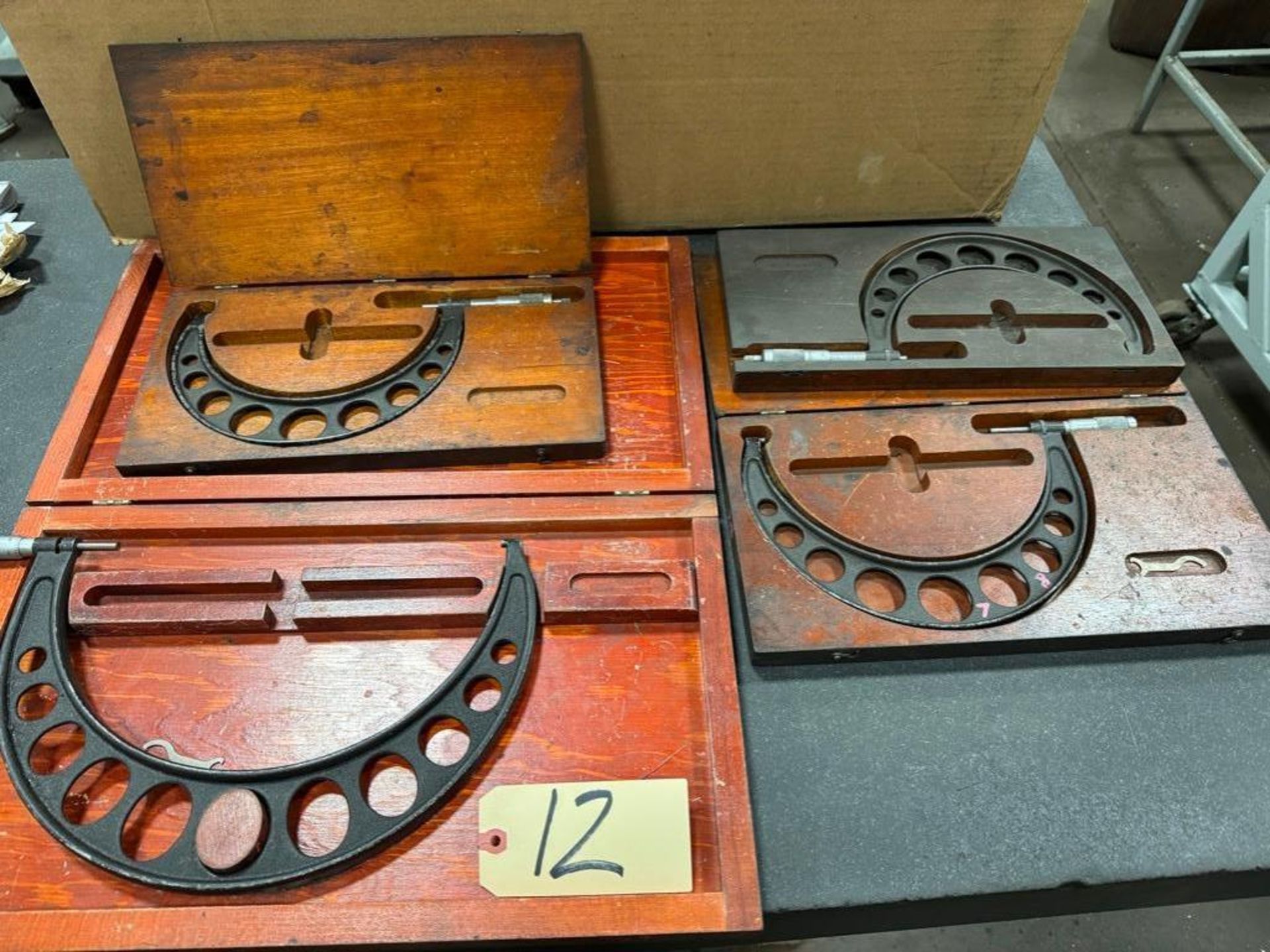 Lot of (4) Micrometers (2x) 6"- 7", 7"- 8", 10" - 11"