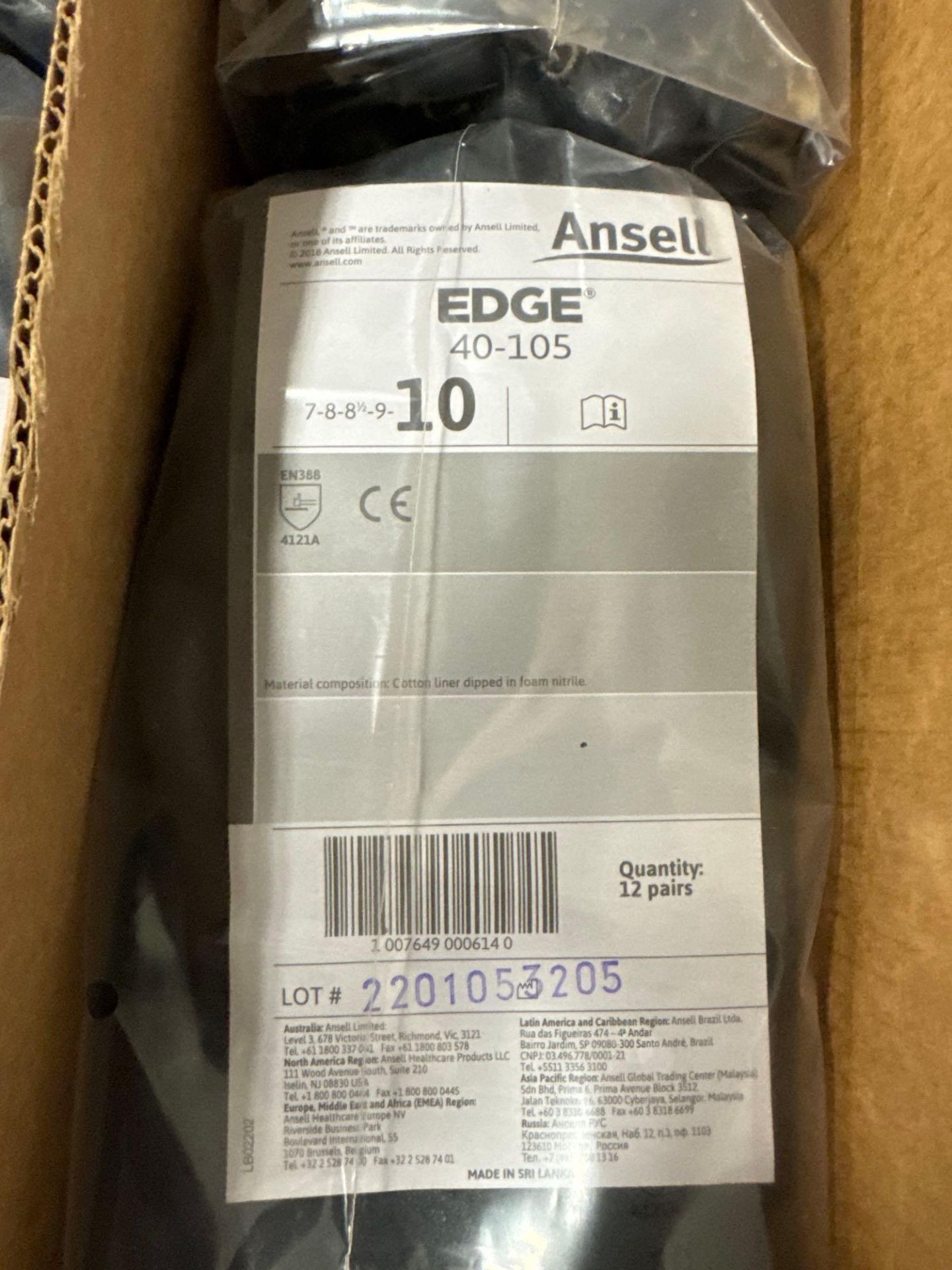 1 Case - Ansell Edge General Purpose Gloves Item Number: 218902Size ...
