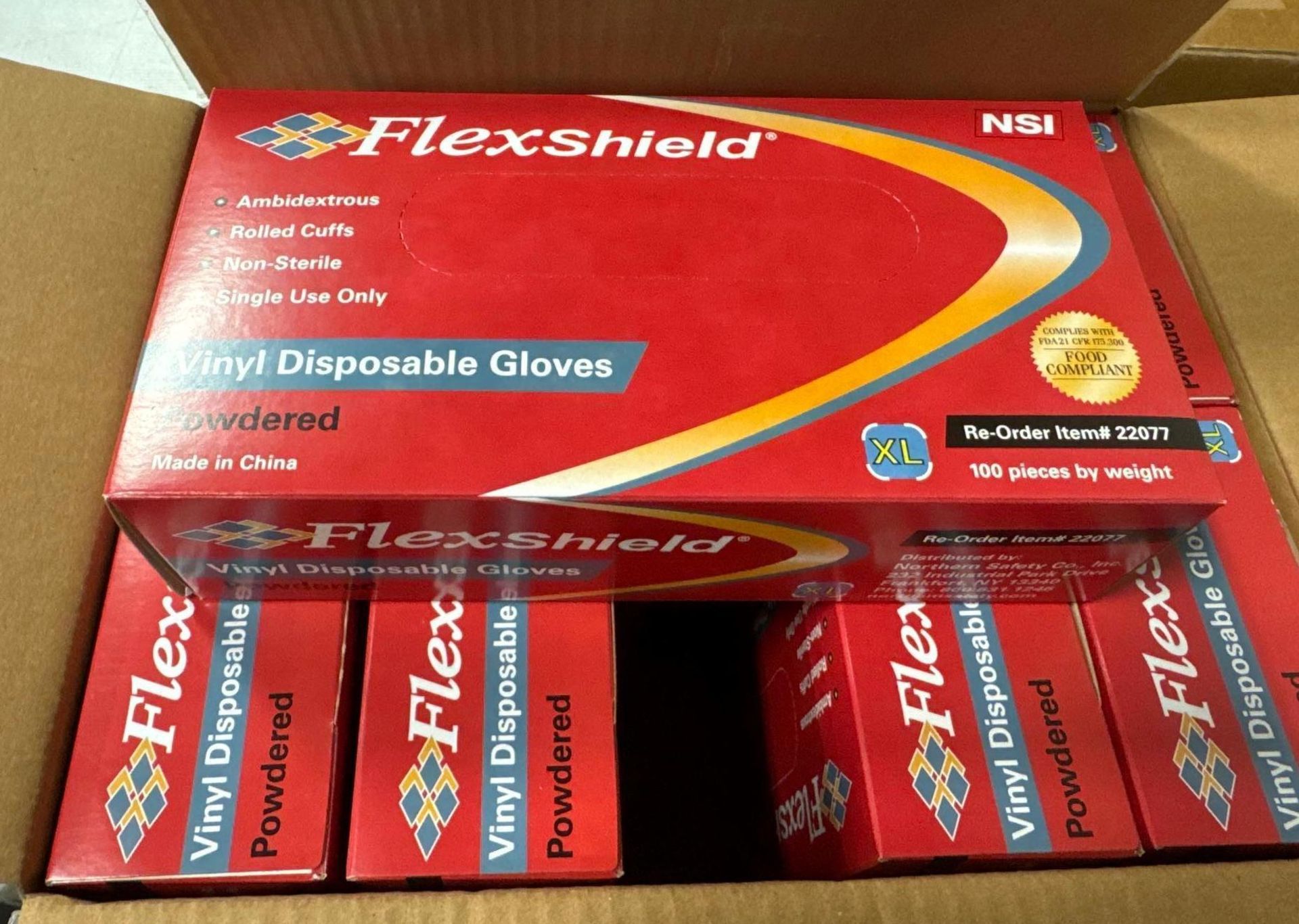 11 Cases - Flexshield Vinyl Disposable Gloves - Non-Sterile Item Number ...
