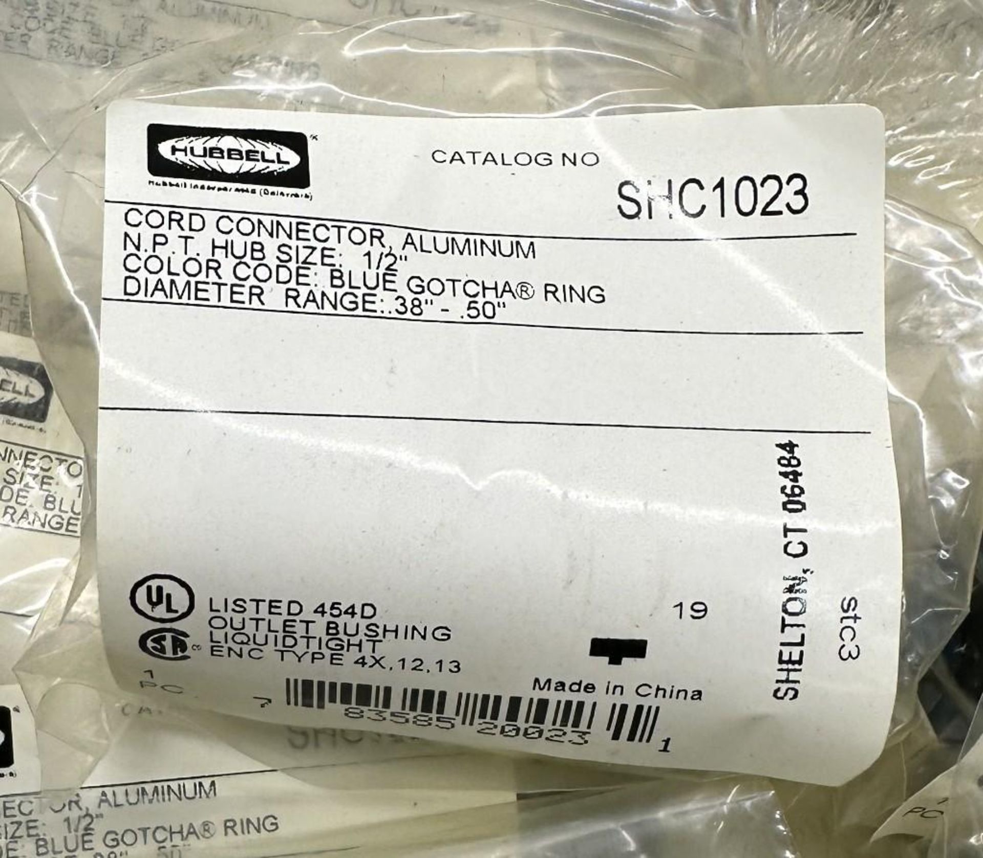 Hubbell #SHC1023 Aluminum Cord Connectors Hub Size: 1/2"Diameter Range ...