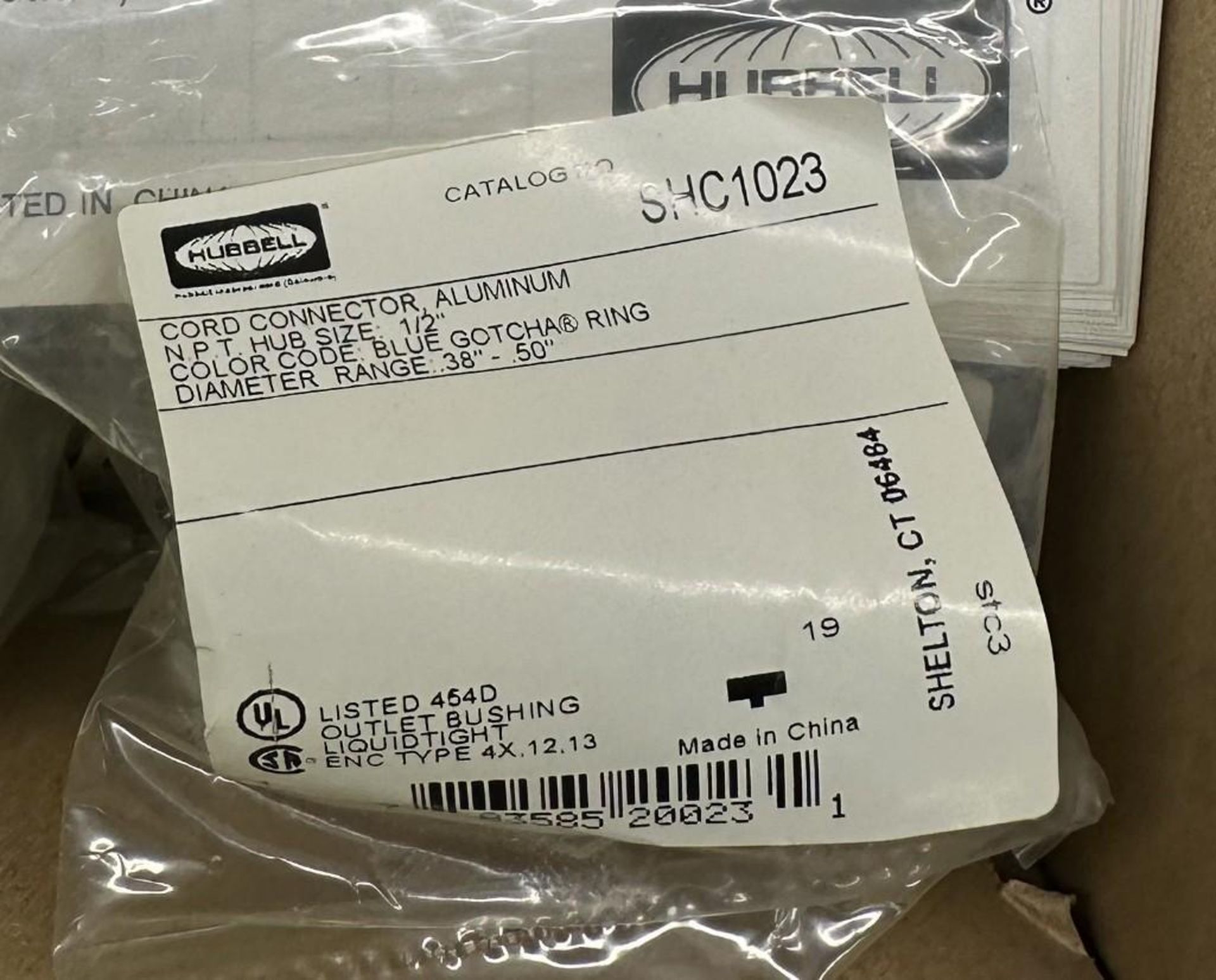 Hubbell #SHC1023 Aluminum Cord Connectors Hub Size: 1/2"Diameter Range ...