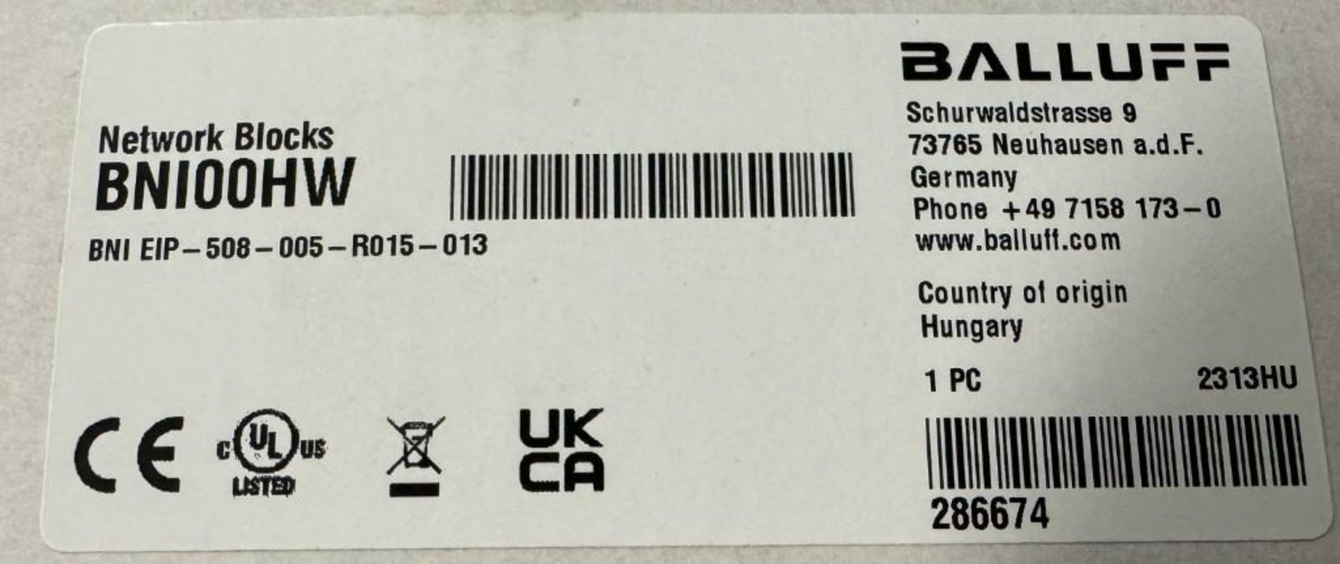 Lot of (13) Balluff #BNI00HW Network Blocks