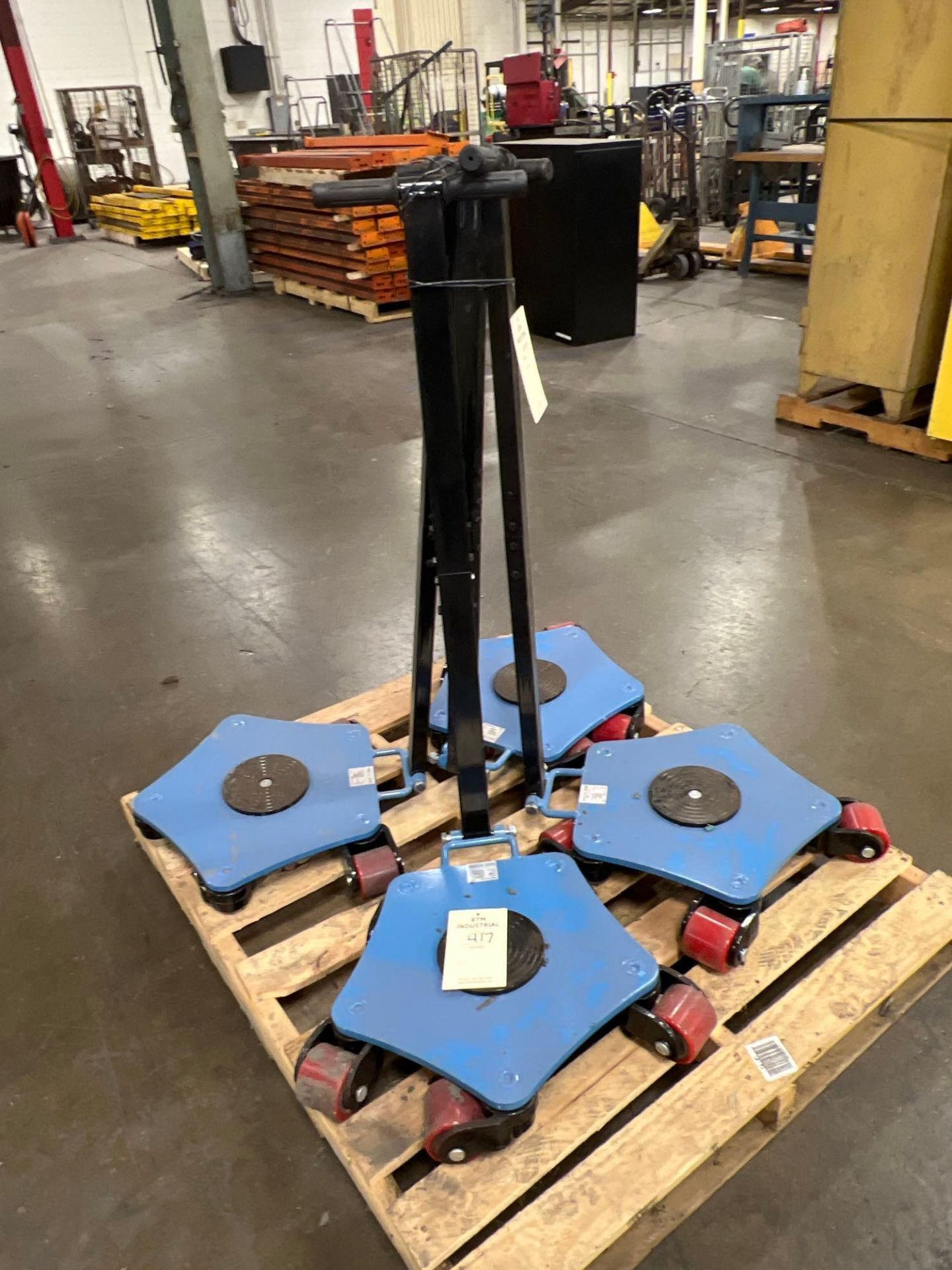 Loaing Fee: $ 20 Lot of (4) 4 Ton Machinery Moving Skates w/ Casters ...