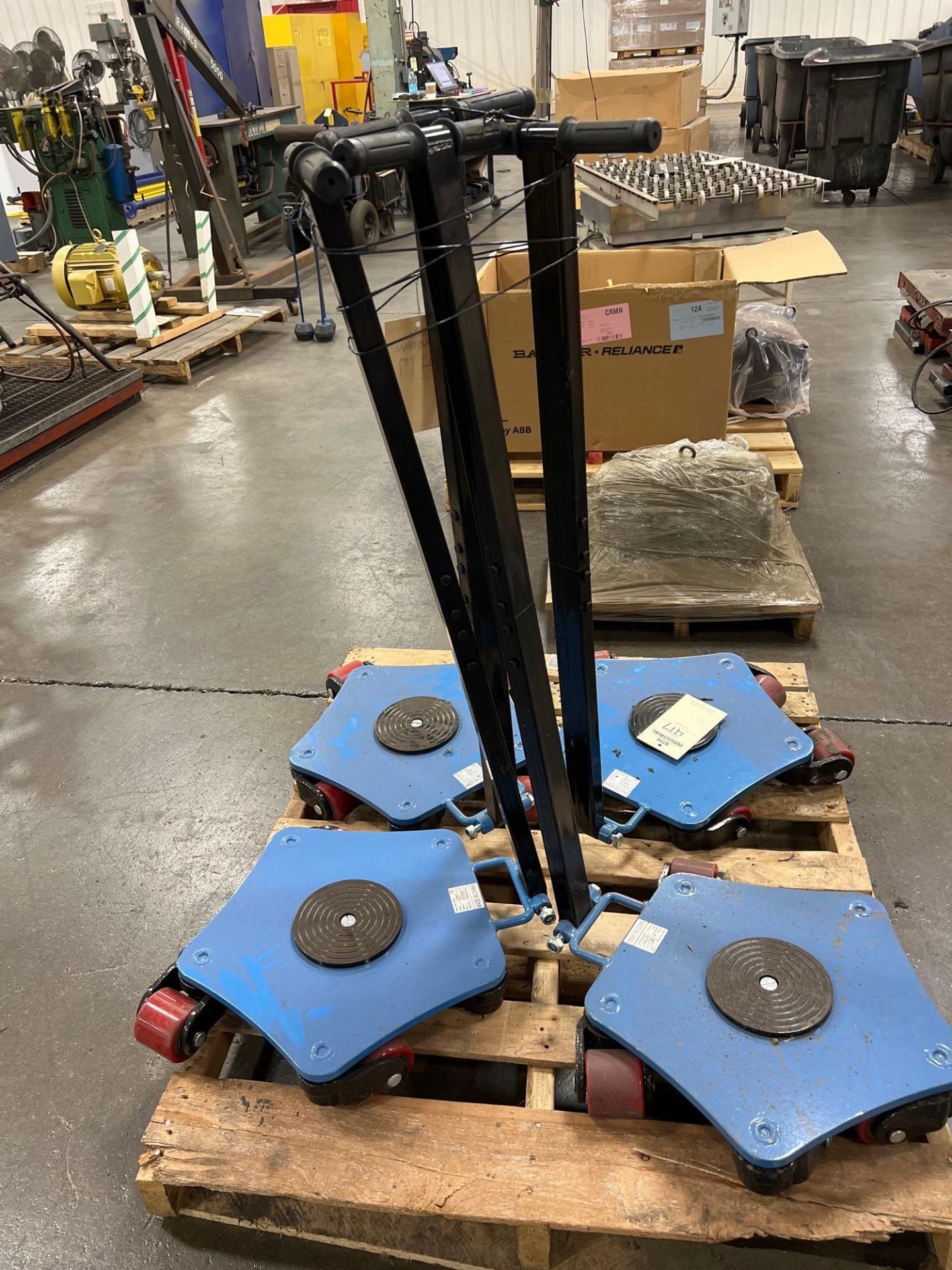 Loaing Fee: $ 20 Lot of (4) 4 Ton Machinery Moving Skates w/ Casters ...
