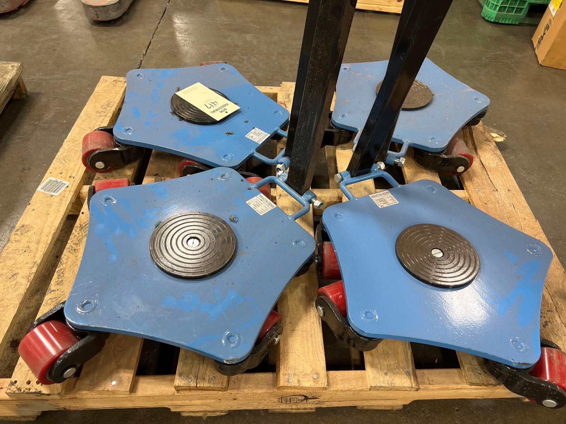 Loaing Fee: $ 20 Lot of (4) 4 Ton Machinery Moving Skates w/ Casters ...