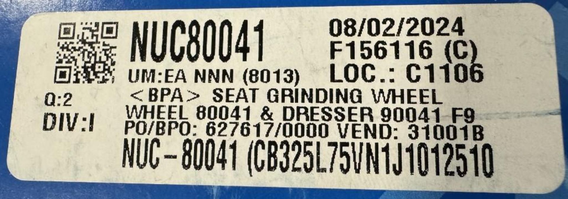 Lot of (8) Noritake #NUC80041 Seat Grinding Wheel