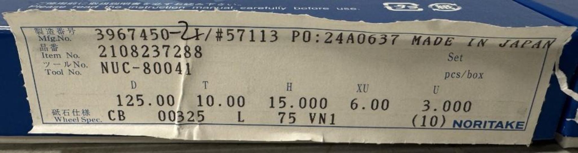 Lot of (8) Noritake #NUC80041 Seat Grinding Wheel