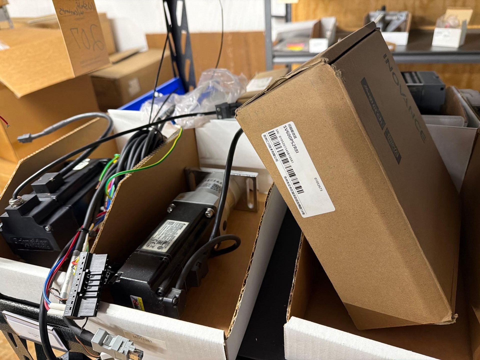 Lot of Misc MRO: Drives, Motors, Power Supplies Includes Rack