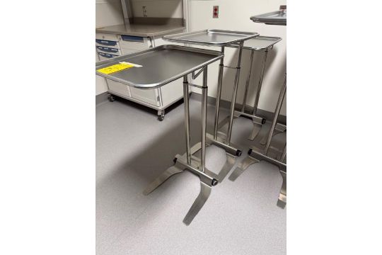 (3) Mobile Stainless Steel Mayo Stands