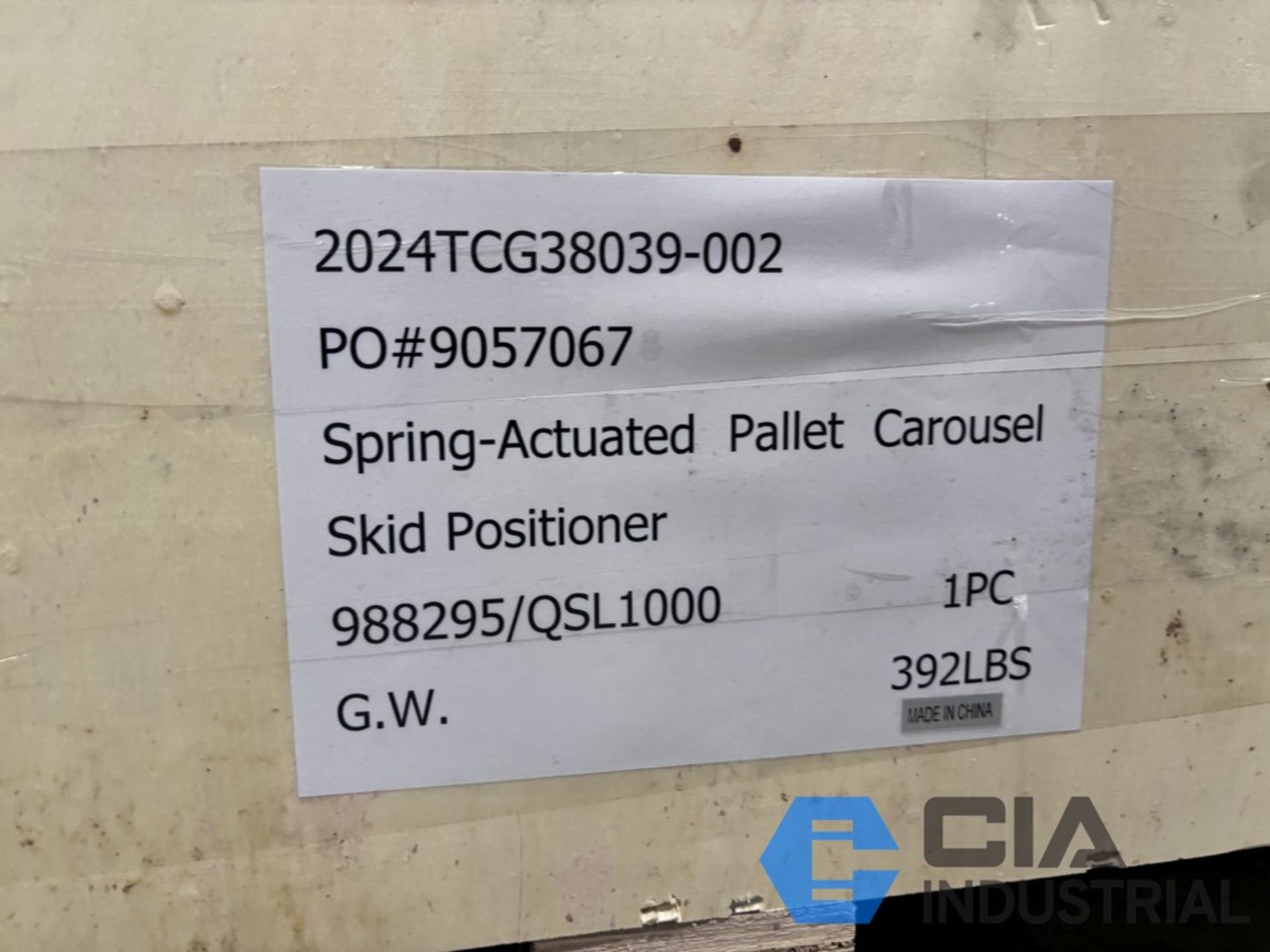 GLOBAL MODEL 988295/WSL100 BRAND SEW SPRING ACTUATED PALLET CAROUSEL ...