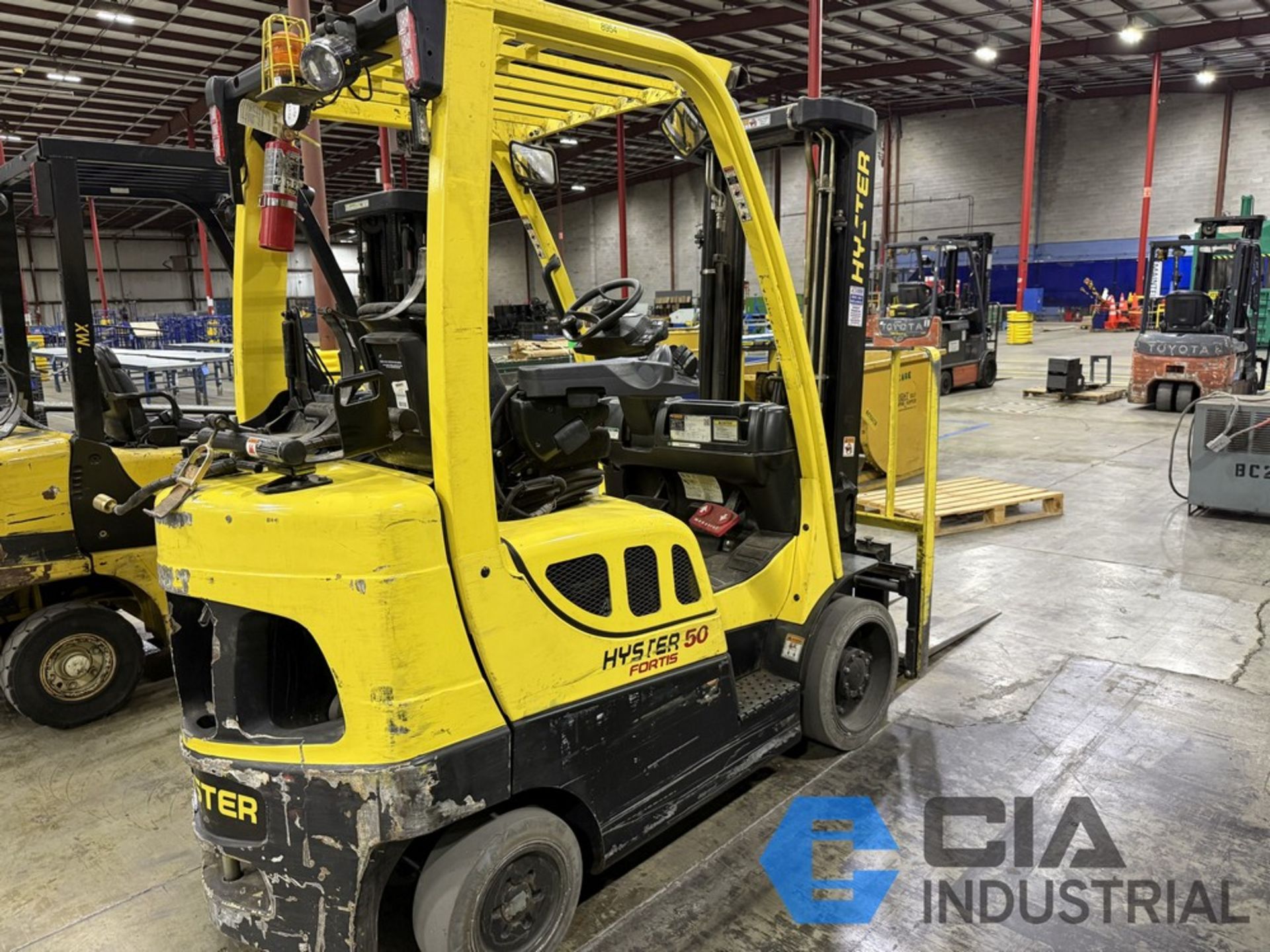 2021 - 5,000 LB. HYSTER MODEL S50FT LPG SOLID TIRE FORKLIFT, Green Tag ...