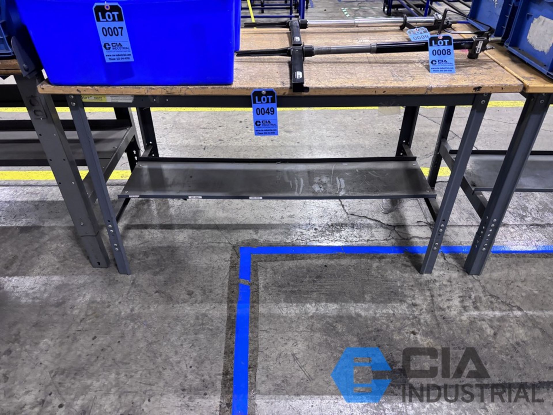 30" X 60" ADJUSTABLE STEEL FRAME MAPLE TOP WORKBENCH **SPECIAL NOTICE ...
