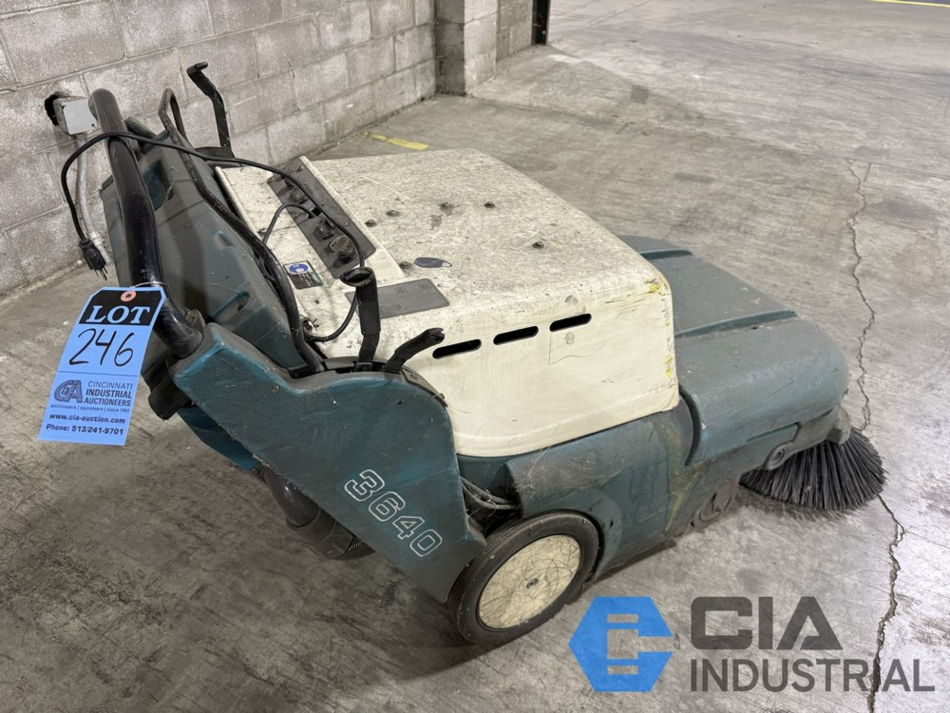 TENNANT MODEL 3640 WALK BEHIND FLOOR SWEEPER