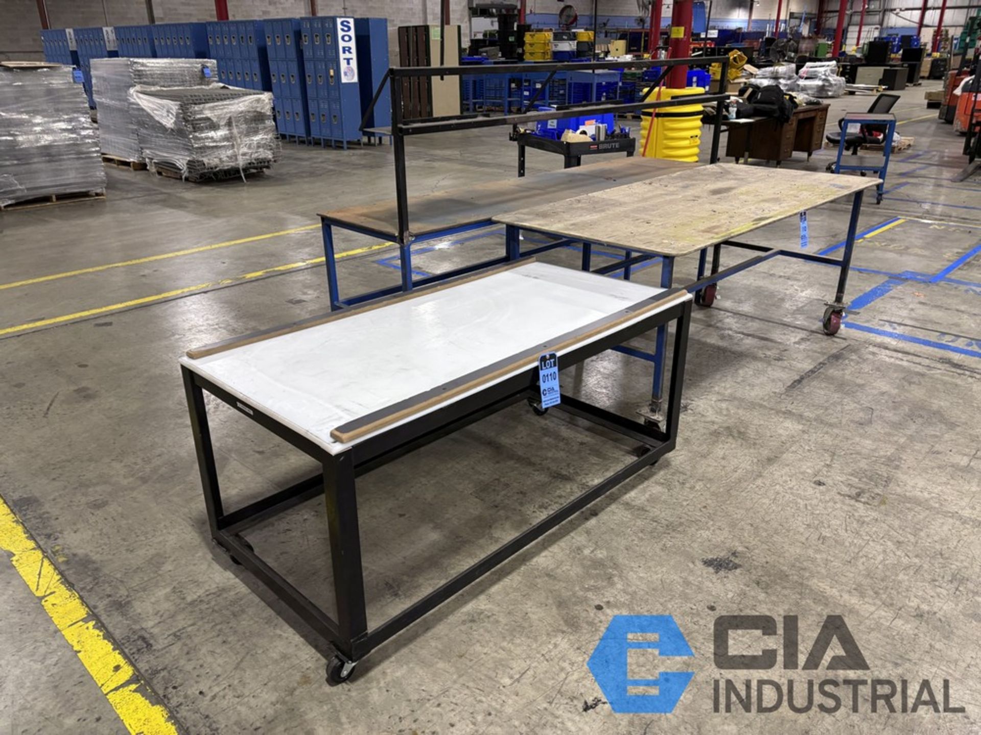 (LOT) MISC. HD STEEL FRAME PORTABLE TABLES