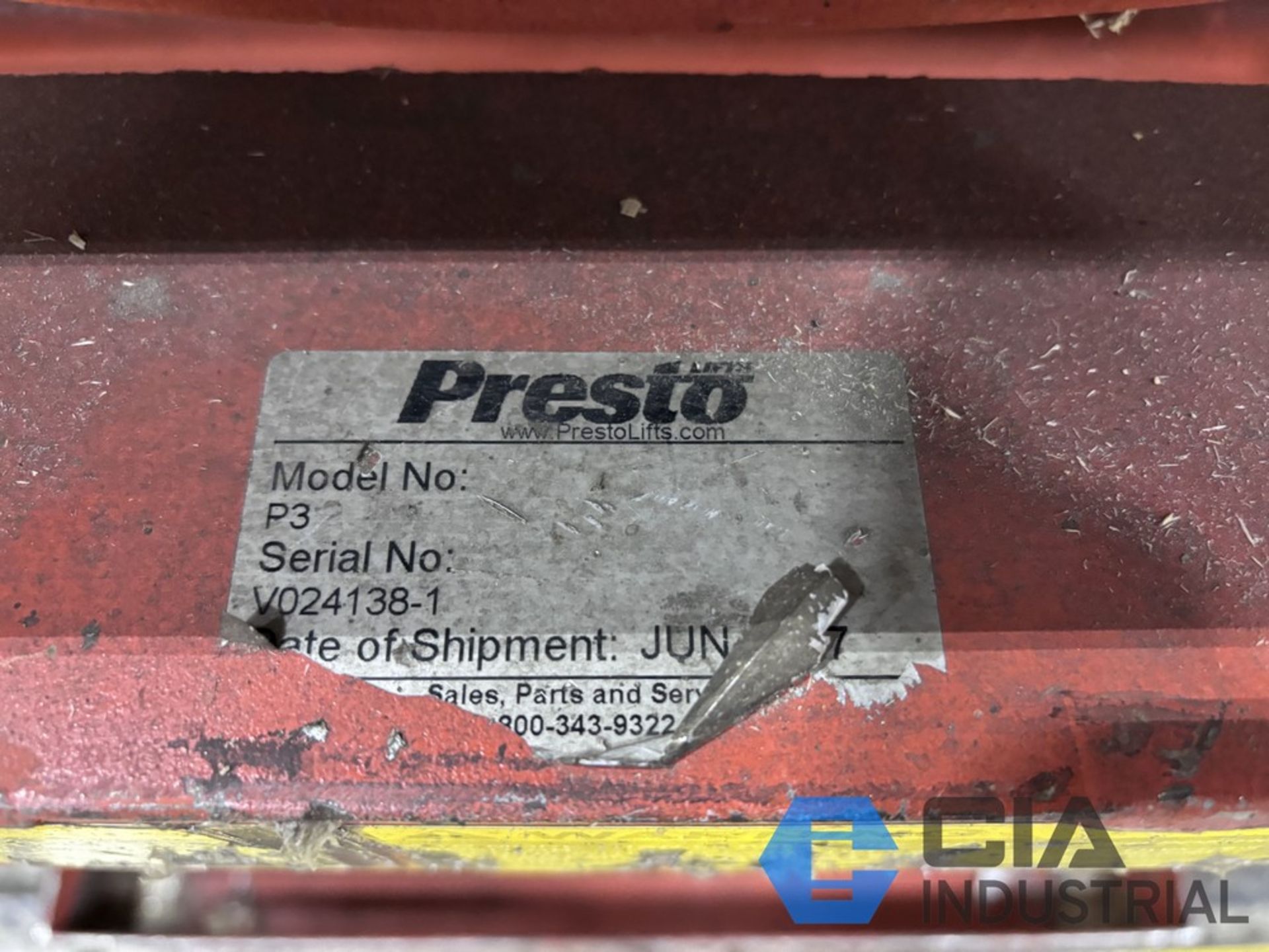 PRESTO MODEL P3 ALL AROUND AIR BAG AUTOMATIC LOAD LEVELER; S/N V024138 ...