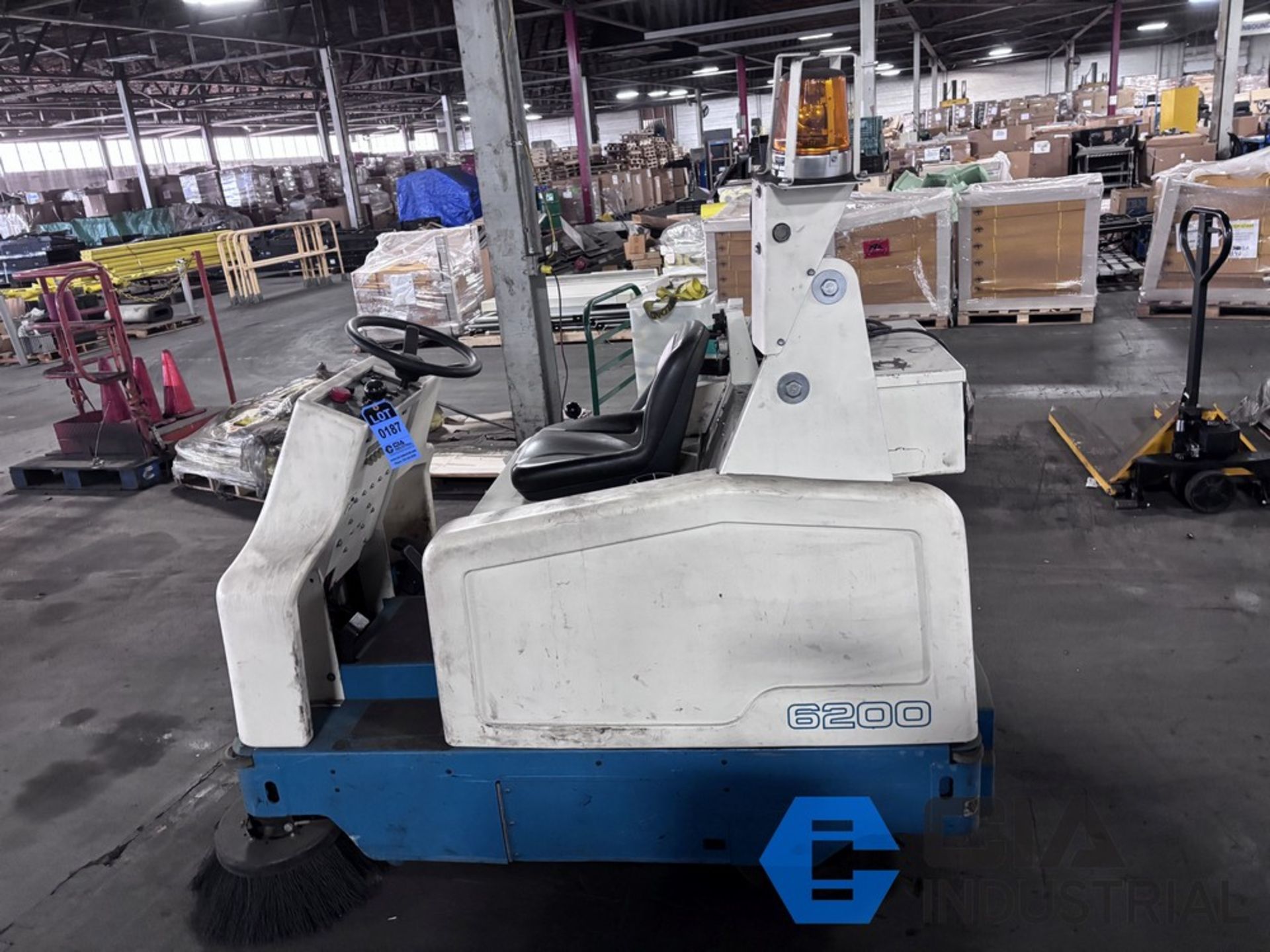 TENNANT MODEL 6200 ELECTRIC RIDE ON FLOOR SWEEPER / SCRUBBER; S/N 6200 ...