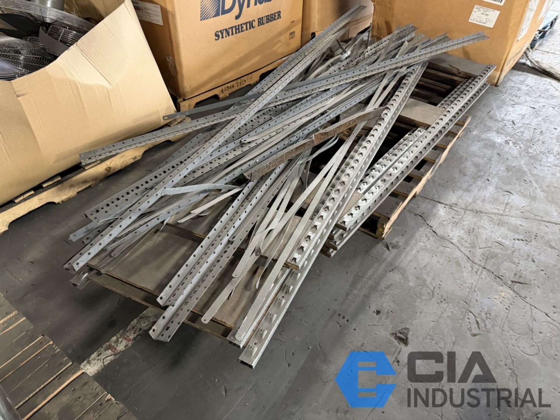 (LOT) (8) SKIDS OF WOODEN SHELVING INCLUDING (7) SKIDS OF WOODEN ...