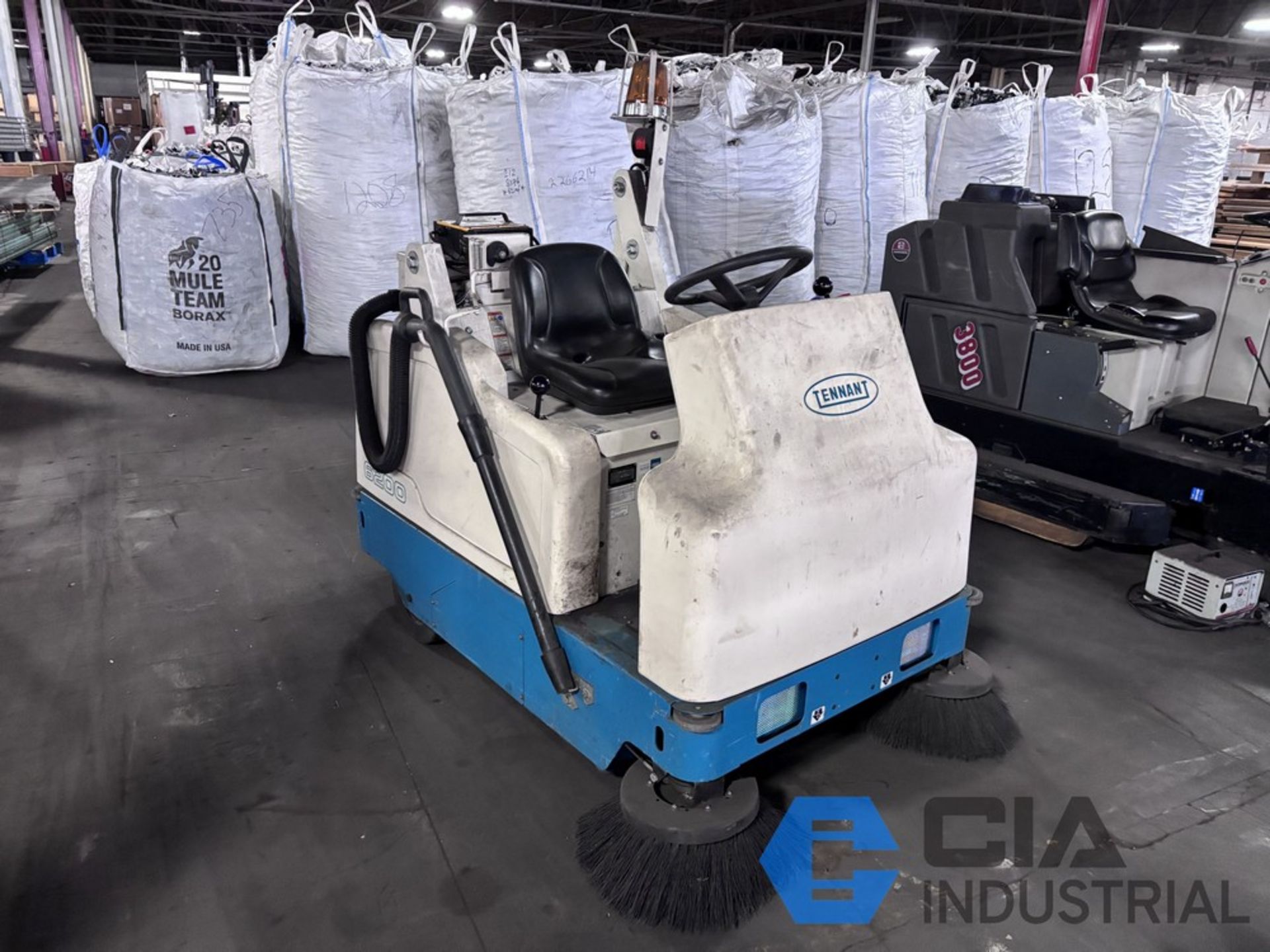 TENNANT MODEL 6200 ELECTRIC RIDE ON FLOOR SWEEPER / SCRUBBER; S/N 6200 ...