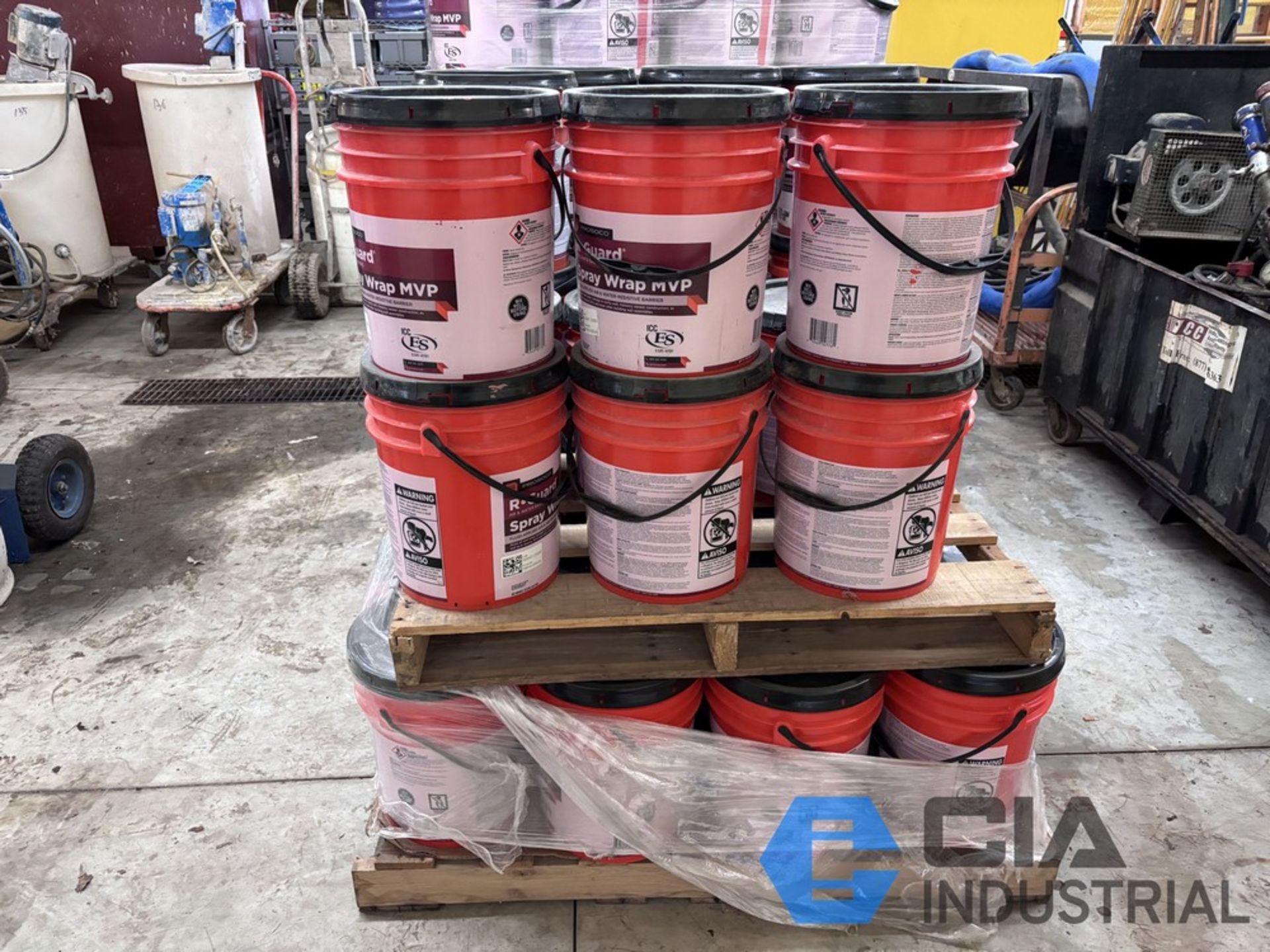 5 GALLON BUCKETS OF PROSOCO SPRAY WRAP-MVP / AIR AND WATER RESISTIVE ...